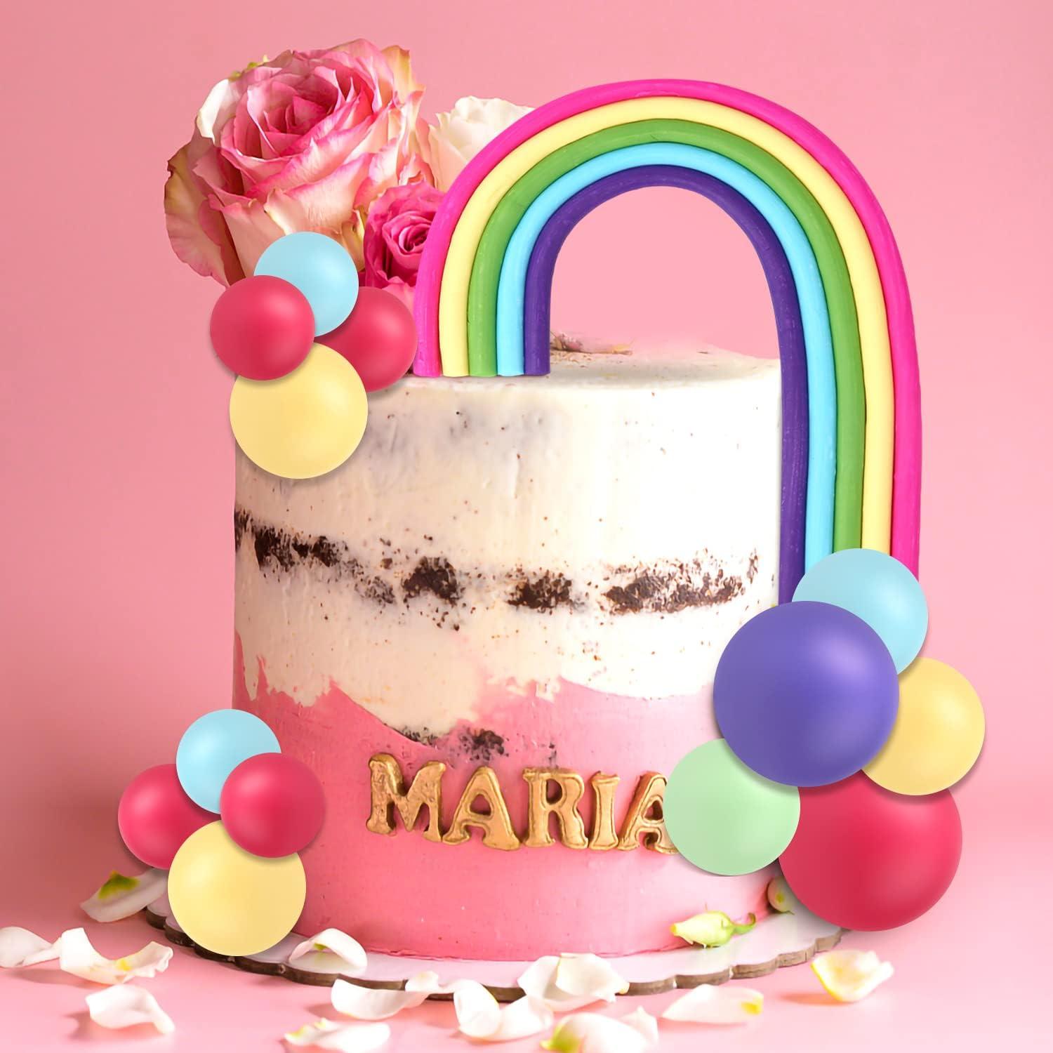 Rainbow Cake Toppers Colorful Rainbow Cake Decorating Kit Rainbow Cake ...