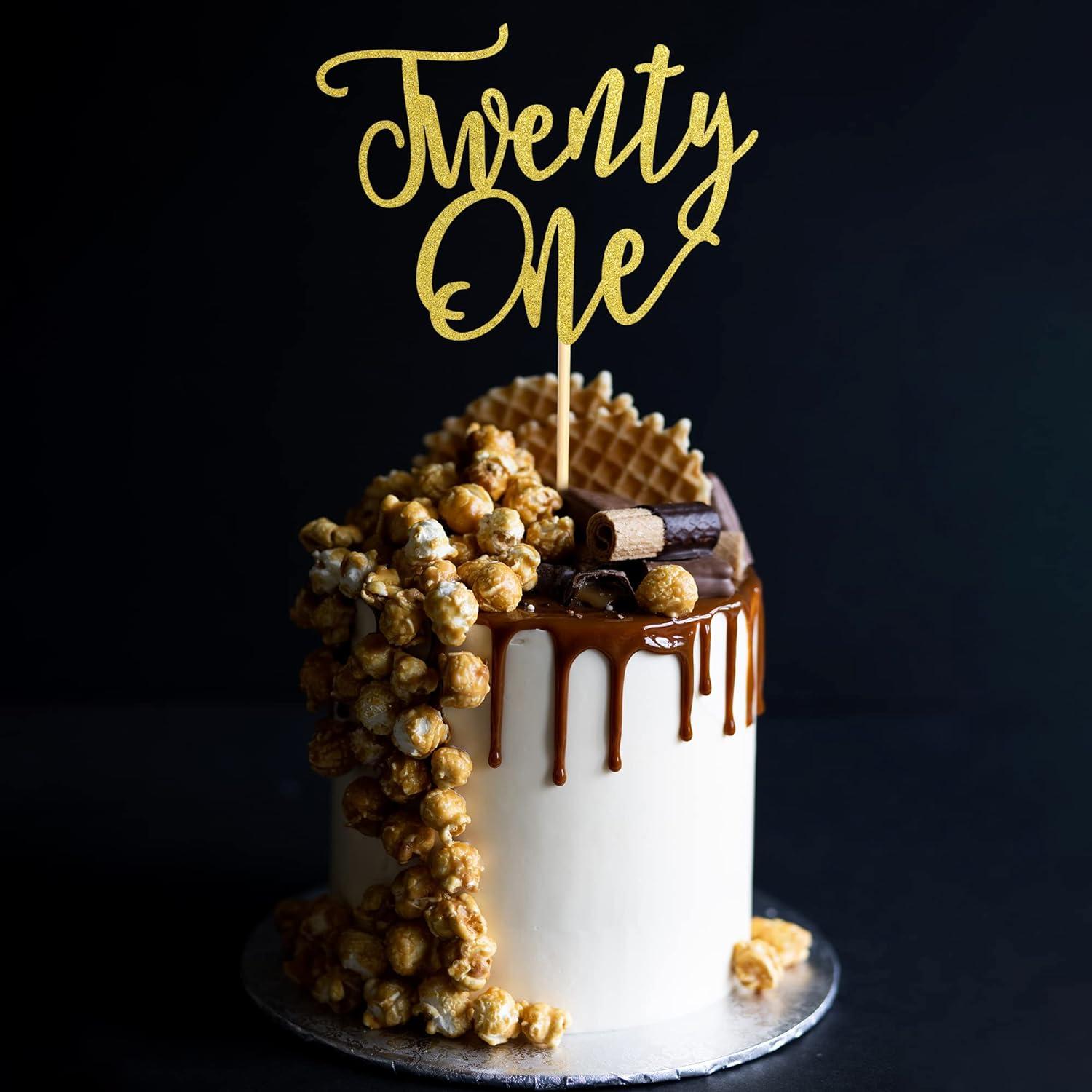 Arthsdite 1Pc Twenty One Cake Topper - 21st Happy Birthday Cake ...
