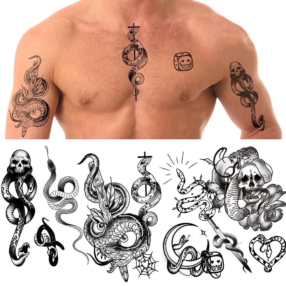 Temporary Tattoos for Men Women Teens Body Art Decorations Black Fake ...