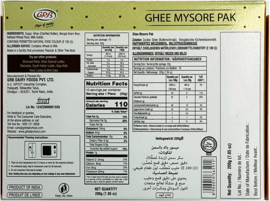 GRB Ghee Mysore Pak Made Specially With GRB Ghee GRB The Sign Of Purity ...