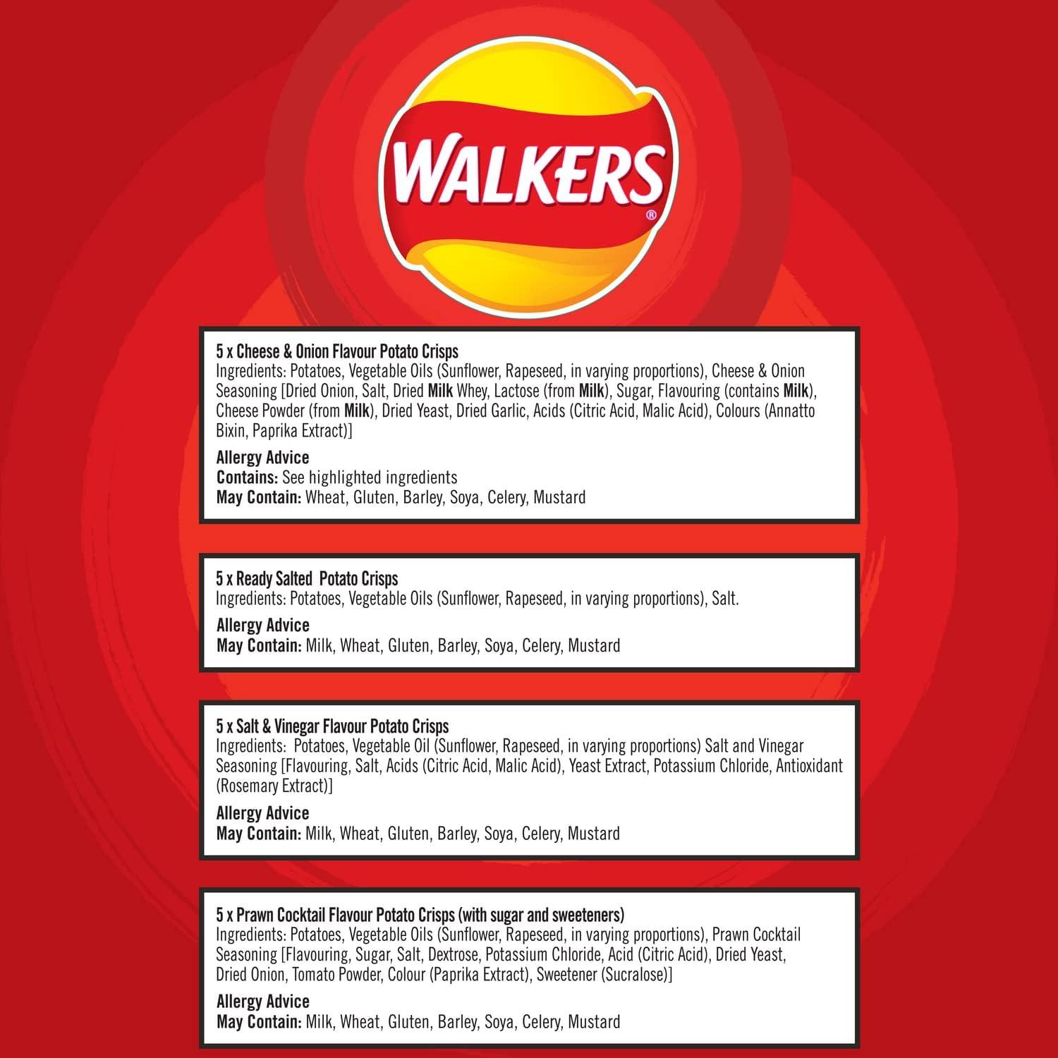 Walkers Classic Variety Multipack Crisps Box 20x25g (Pack of 2) | Buy ...