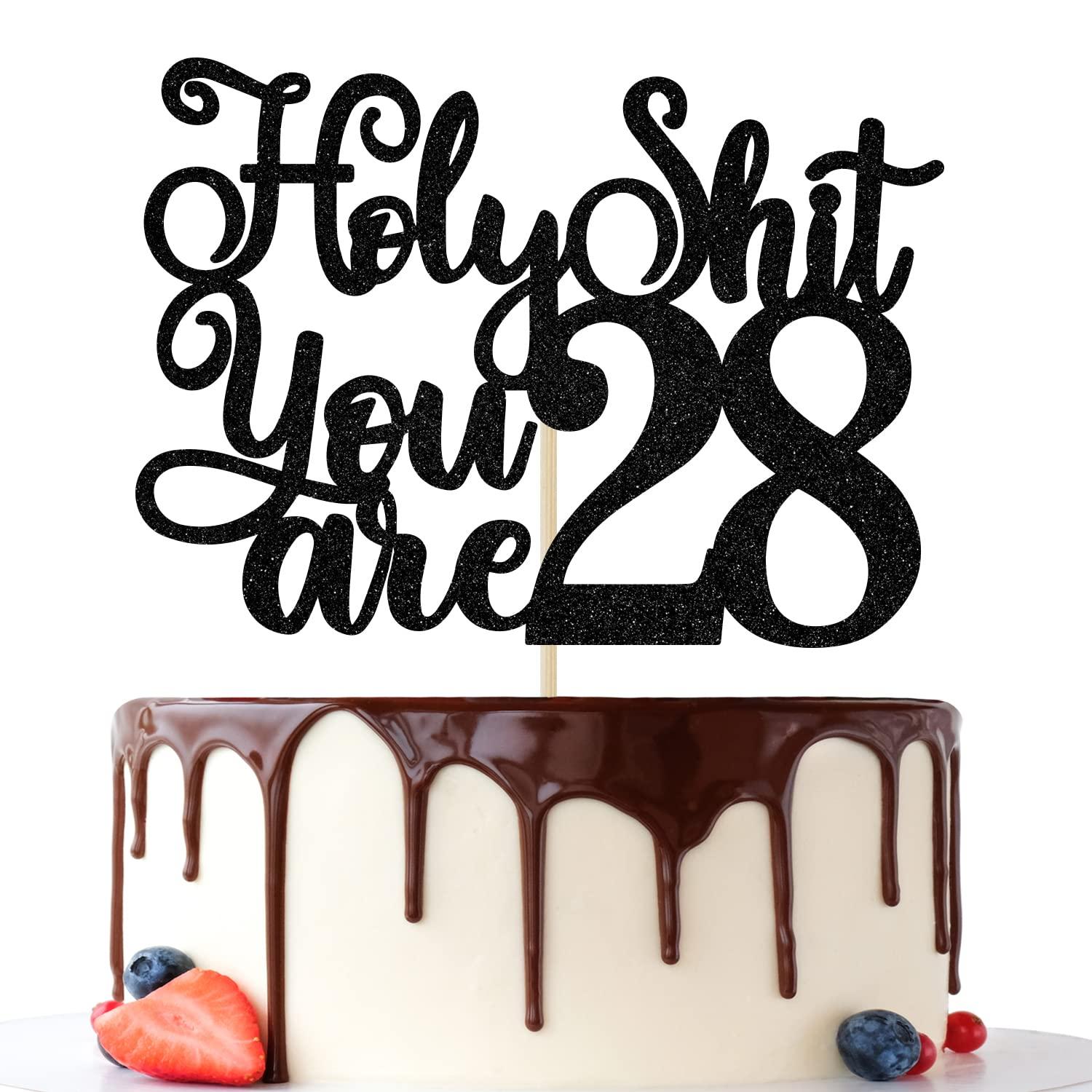 Happy 28th Birthday Cake Topper 28 & Fabulous Cheers to 28 Years Cake ...