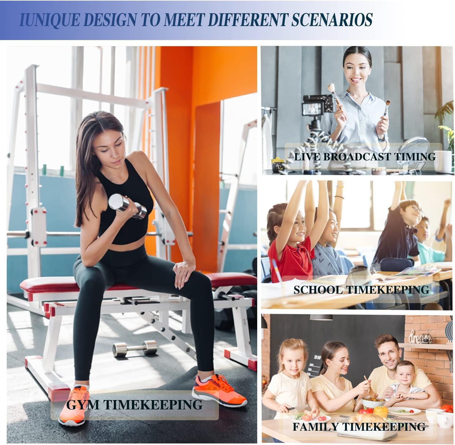 SMAHEAT Electronic Fitness Timer - 1.5 inch Six-Bit All-Blue Stopwatch ...