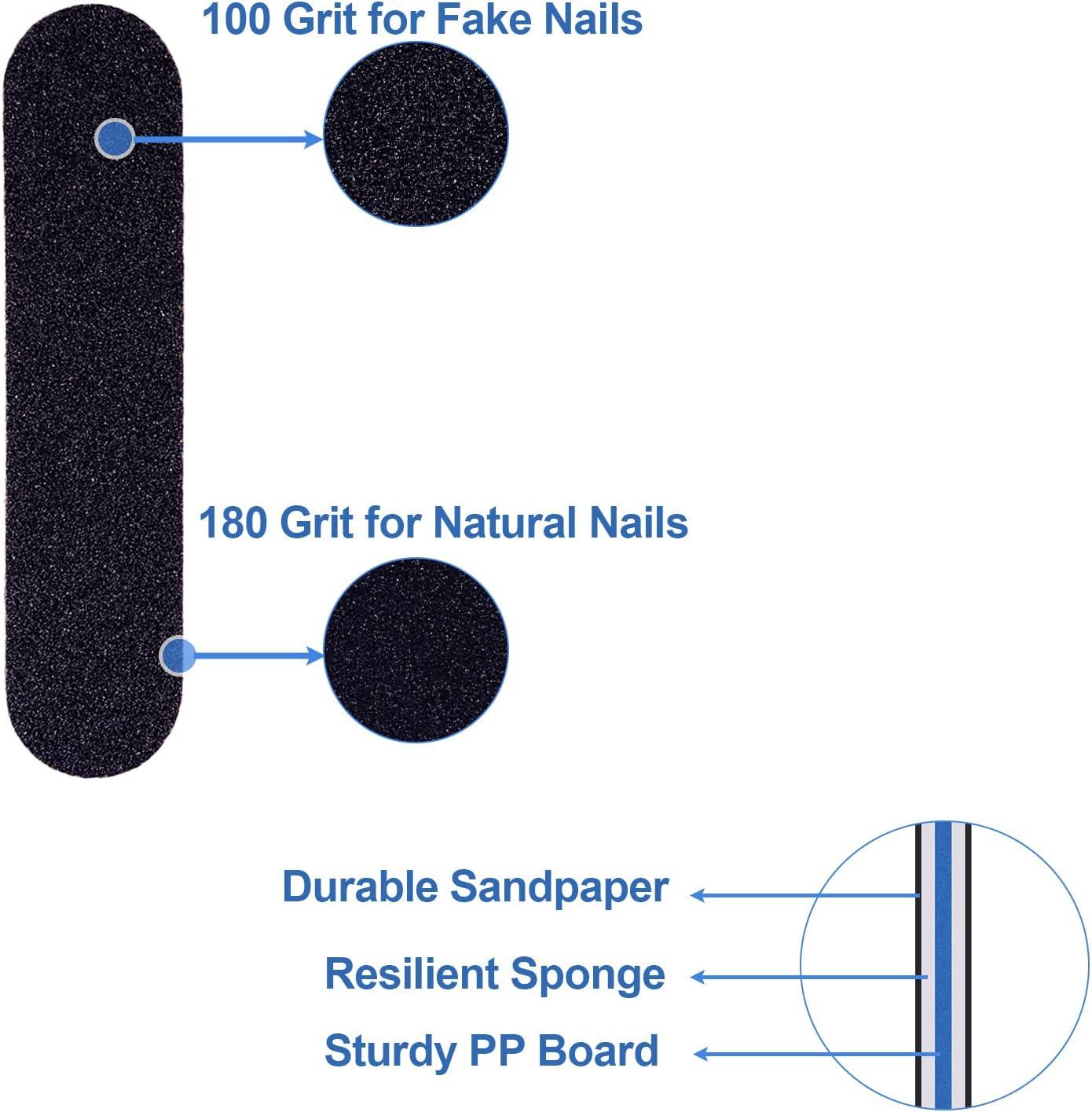 50 Pack Small Nail Files - 3.6 Emery Board for Acrylic & Natural Nails ...