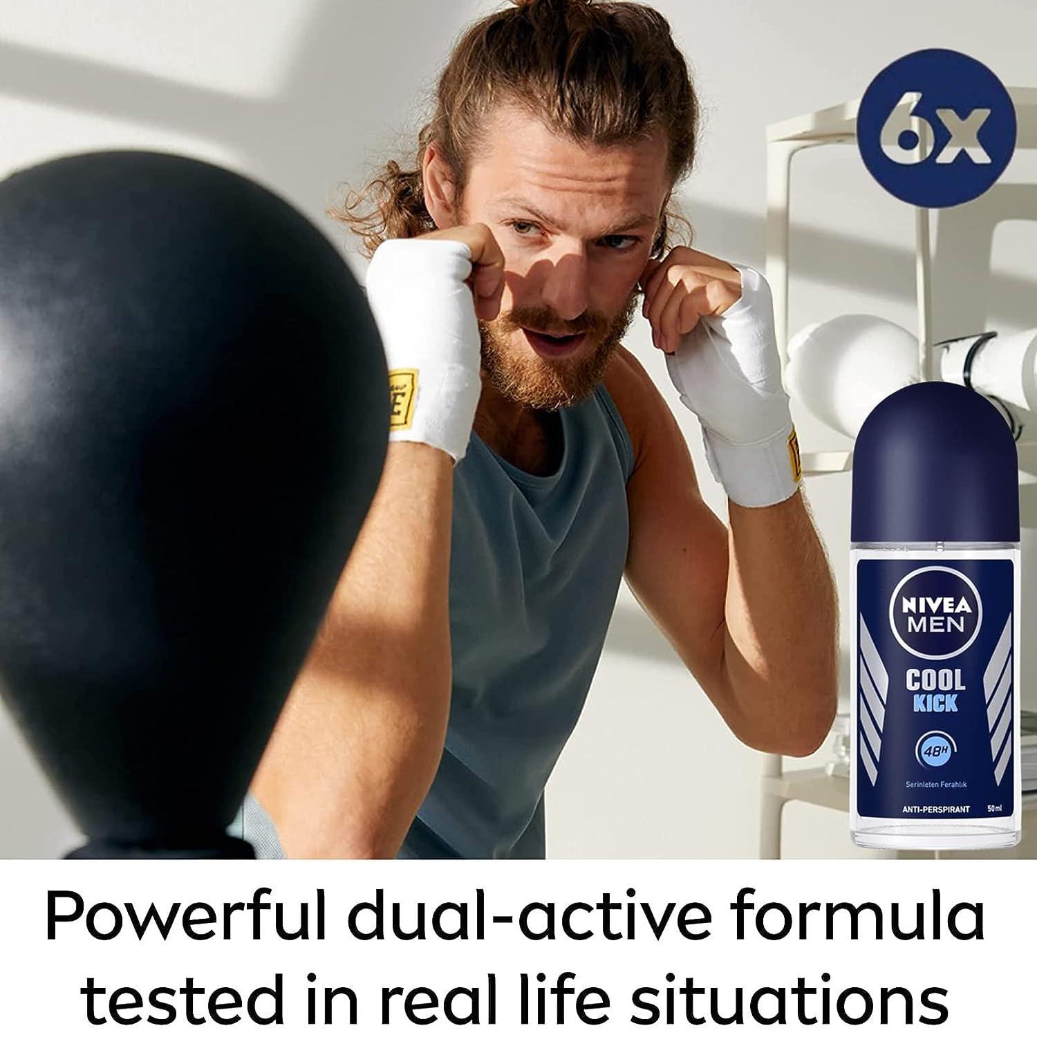 Nivea Men Coolkick 6 Deodorant Roll On - Men Series | Long-lasting ...