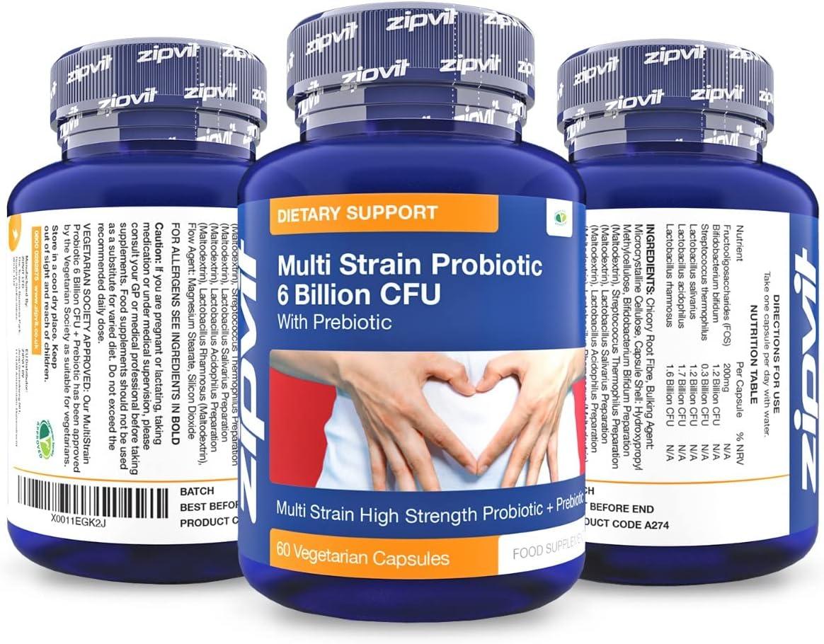 Probiotic 6 Billion Multi-Strain Live Bio Cultures Complex with ...