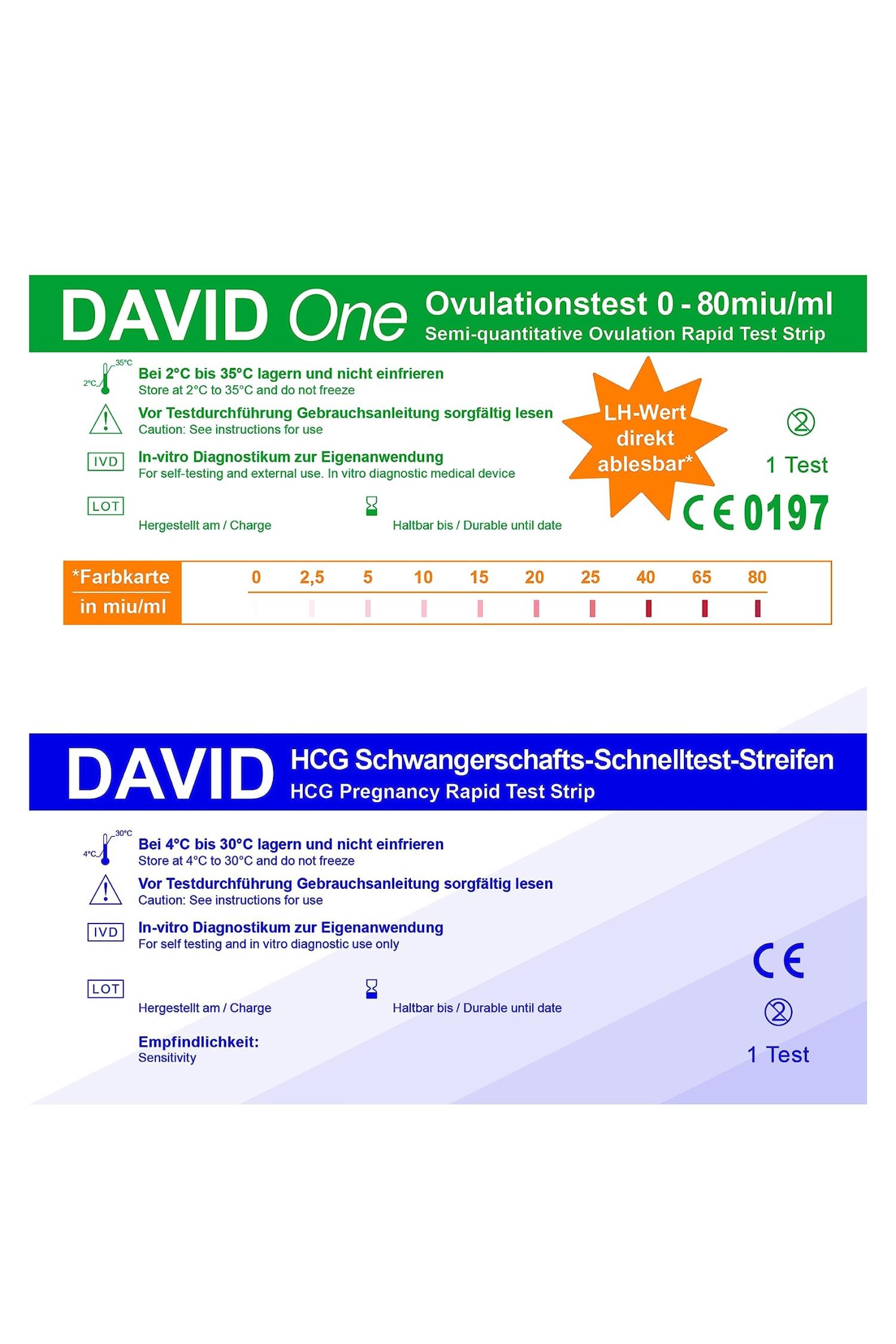 David One 25 Ovulation Tests (0-80 mIU/ml) & 5 Pregnancy Test Strips ...