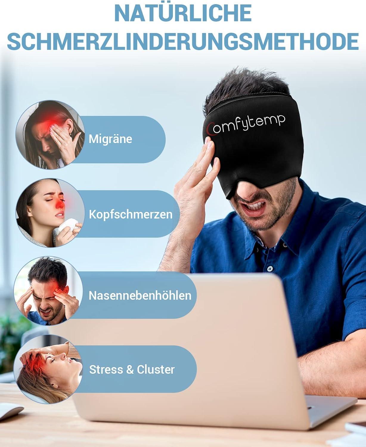ComfyTemp Migraine Mask | Gel Cool Mask for Headache Relief & Cold ...