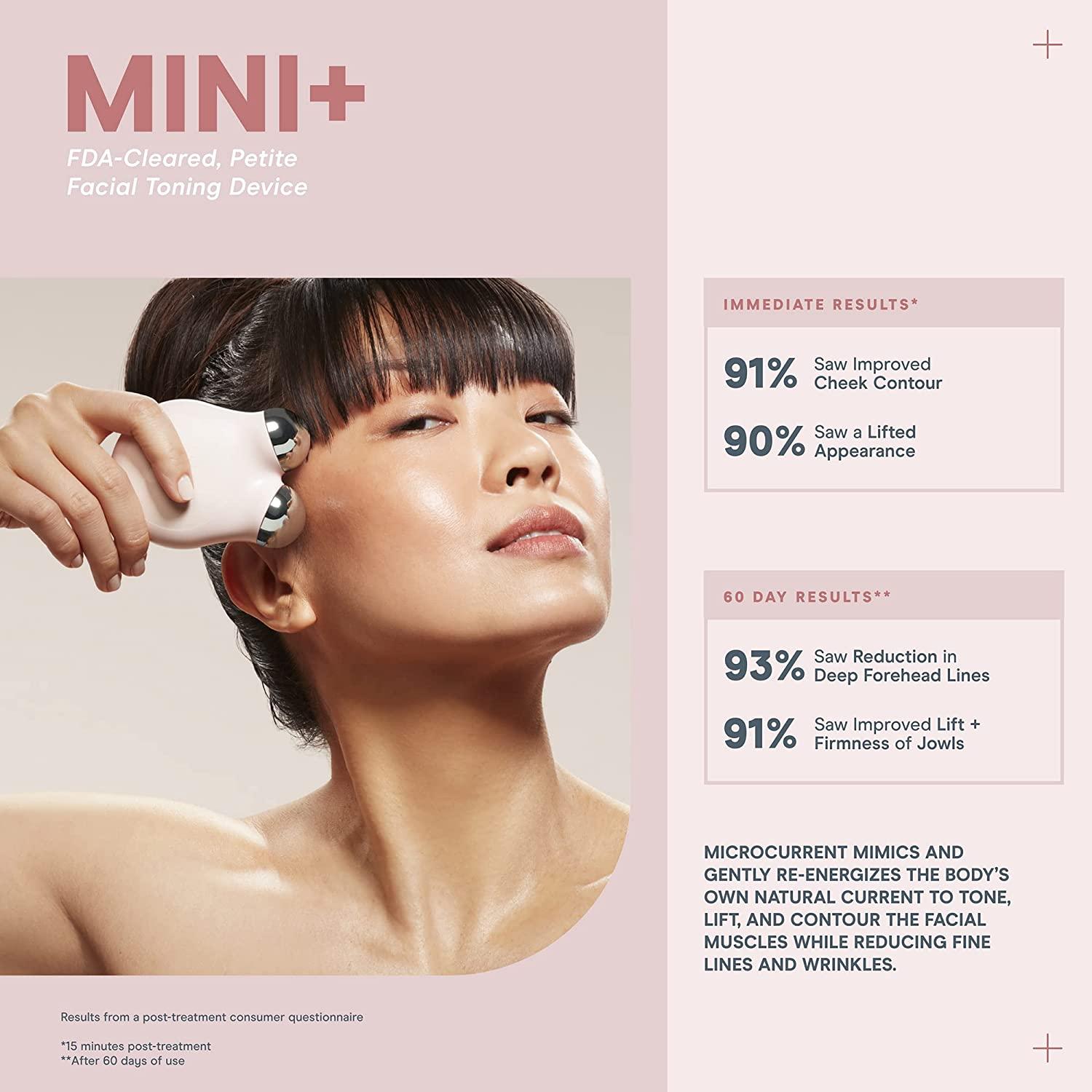 NuFACE MINI+ Microcurrent Facial Device Starter Kit with Hydrating Aqua ...