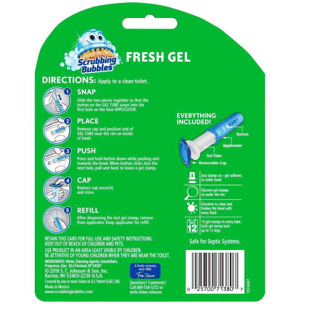 Scrubbing Bubbles Fresh Gel Toilet Cleaning Stamps - Citrus Scent - 6 ...
