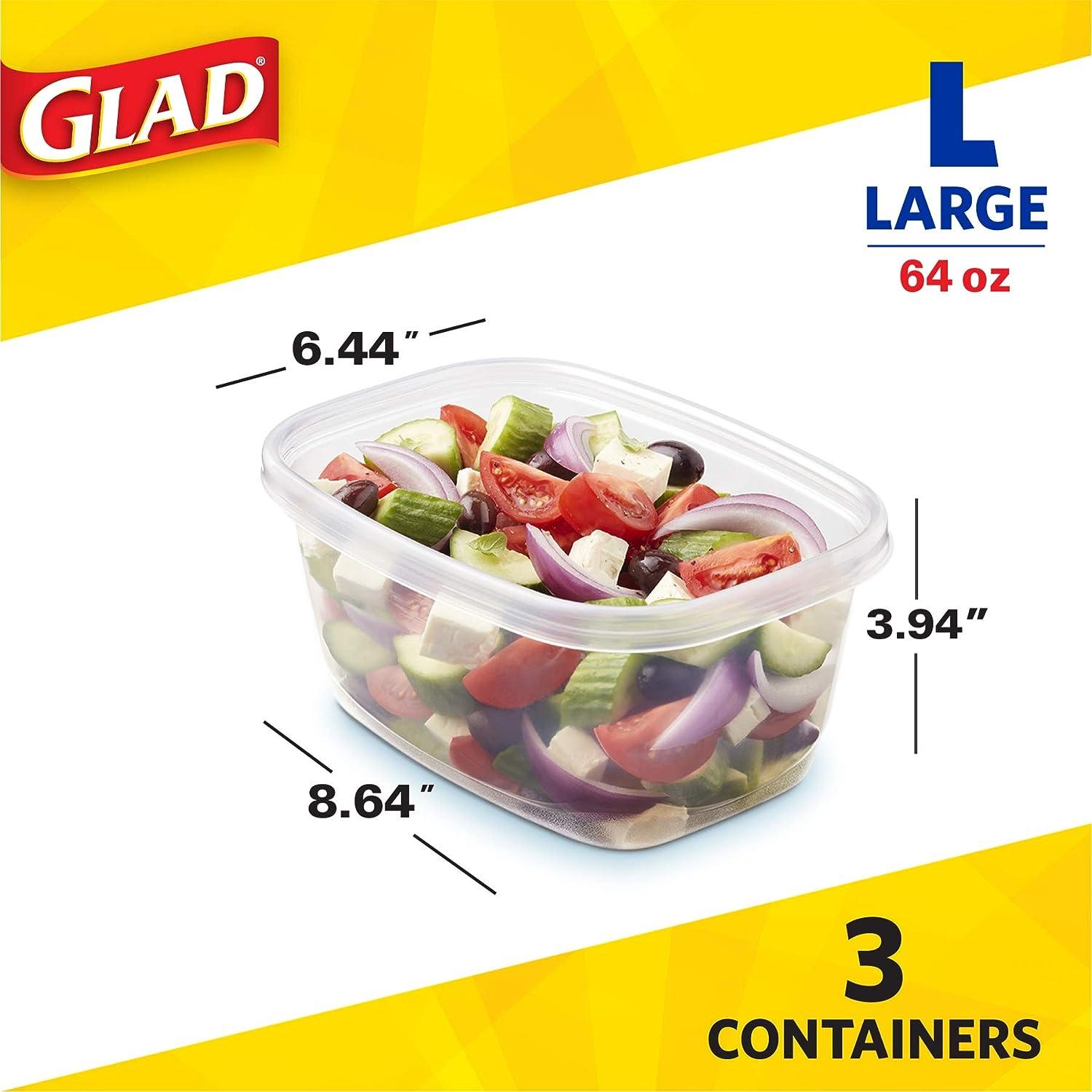 GladWare Deep Dish Food Storage Containers - 64 oz (3 Count) | Glad ...