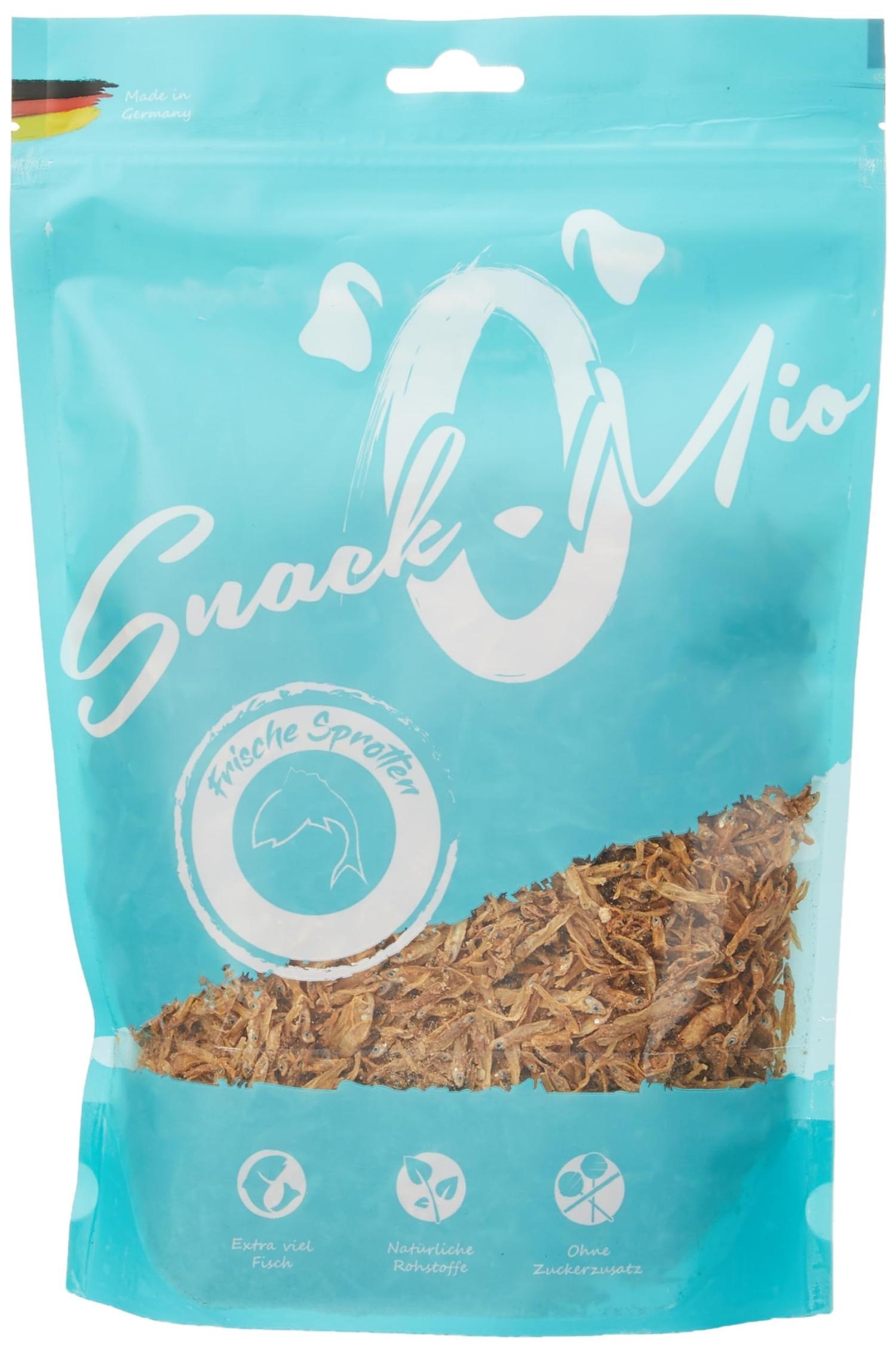 SnackOMio Premium Dog Snack - Grain-Free Fresh Sprats 50g Pack ...