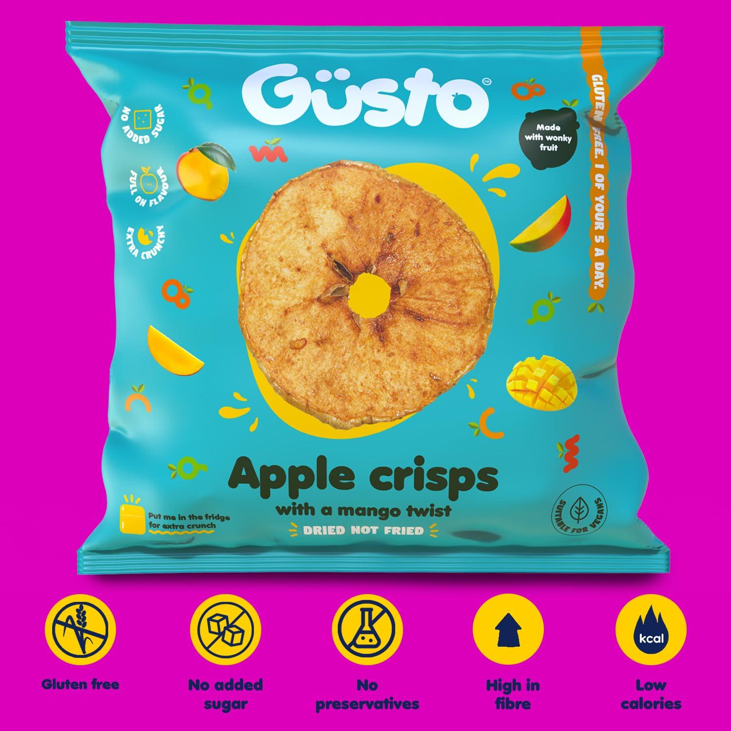 Gusto Snack's Crispy Apple Chips with Mango Juice - Healthy Vegan ...