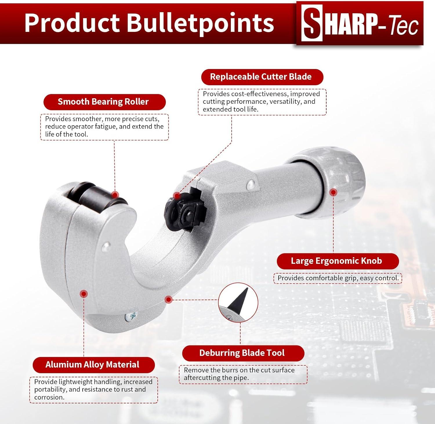 Sharp-tec Adjustable Pipe Cutter - 5-50mm Pipe Slice Tube Cutter with ...