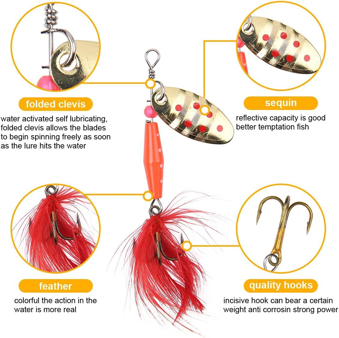 Shop Vicloon Spinner Blinker Set - 16 Premium Fishing Baits with ...