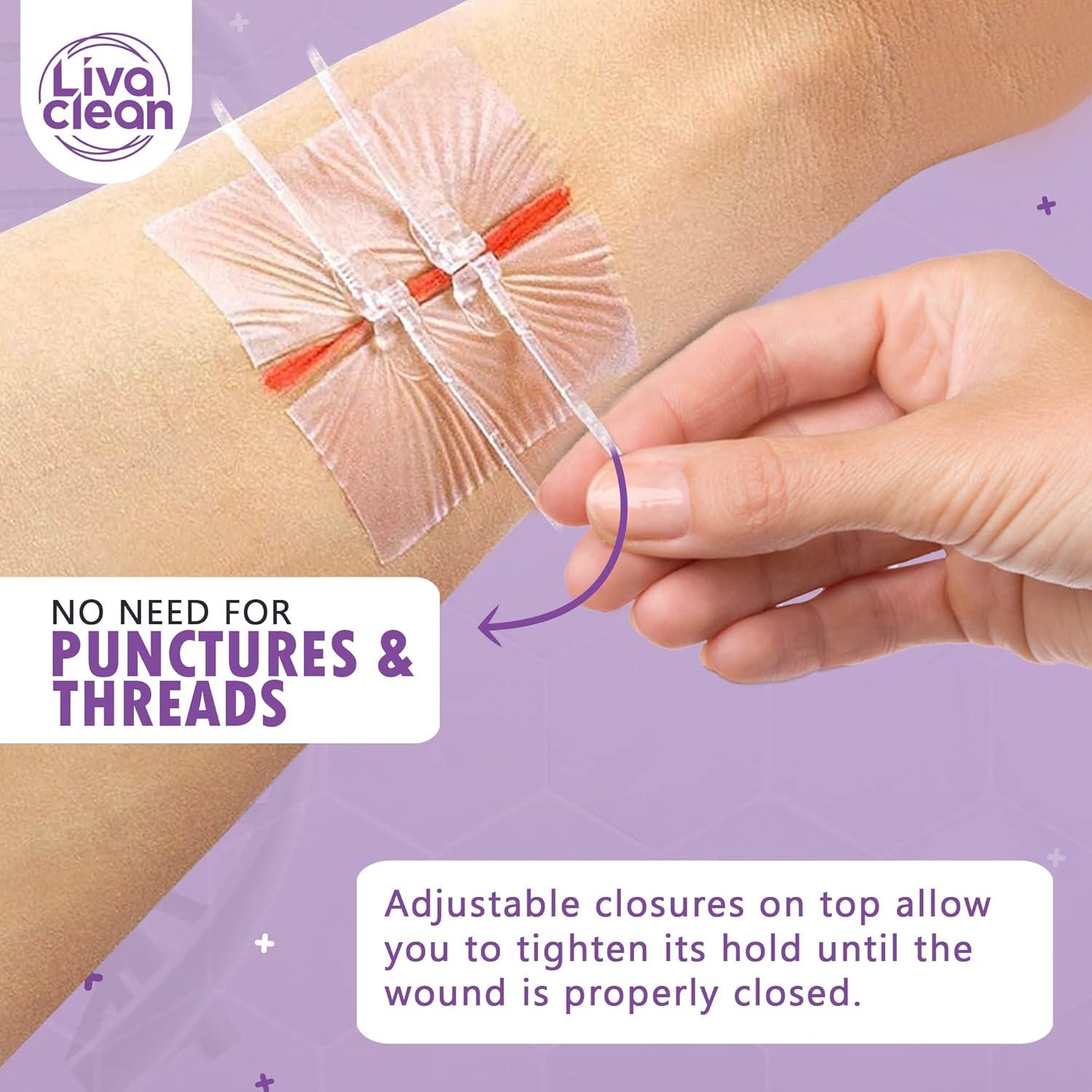 Wound Closure Strips Kit - 3 CT 2.3x2.3 Zip Stitch & Adhesive Steri ...