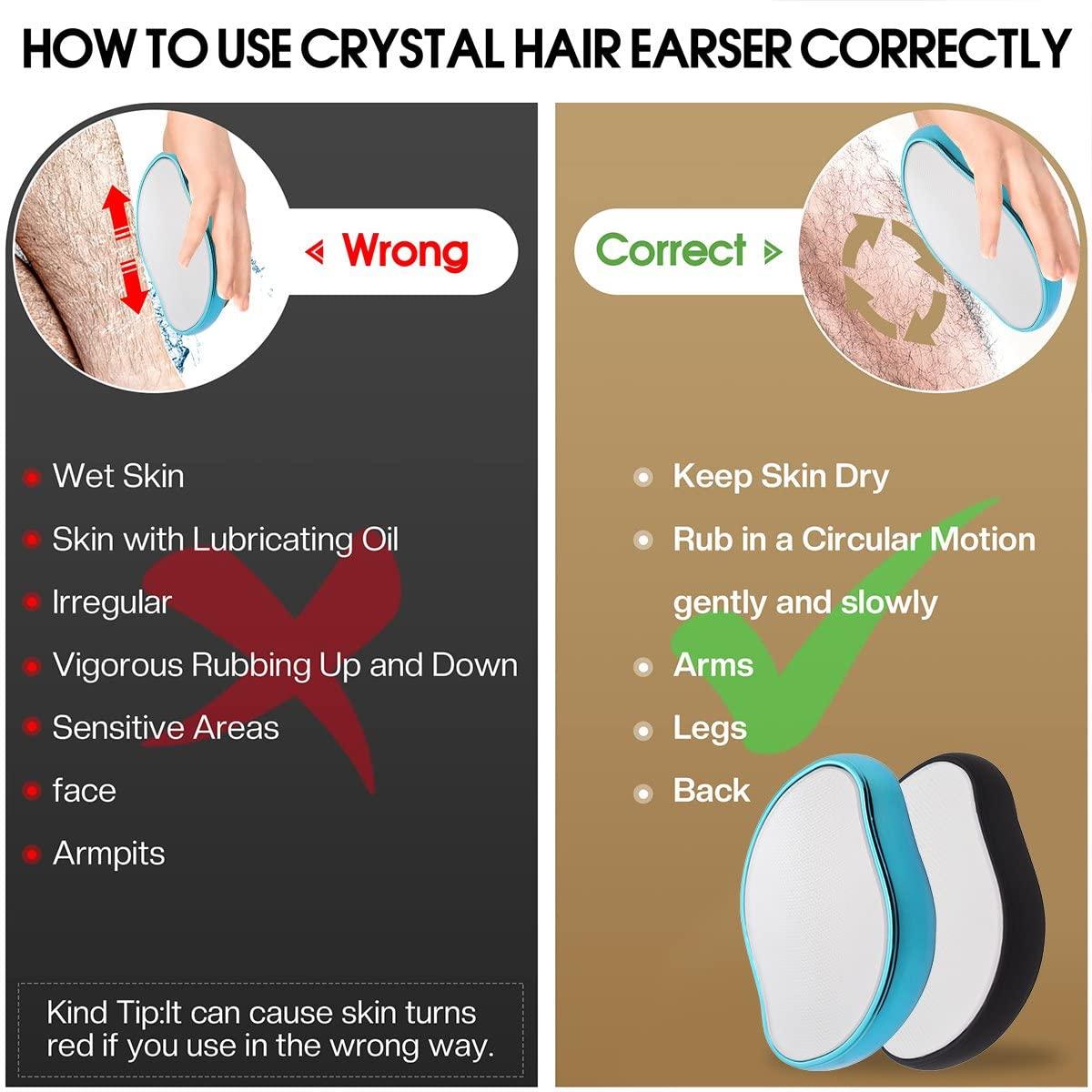 Crystal Hair Eraser - Painless Hair Removal Tool for Women and Men ...