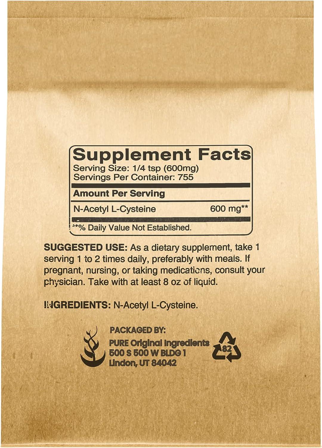 NAC N-Acetyl L-Cysteine Powder (1 lb) - Lab Verified, Pure Ingredients ...