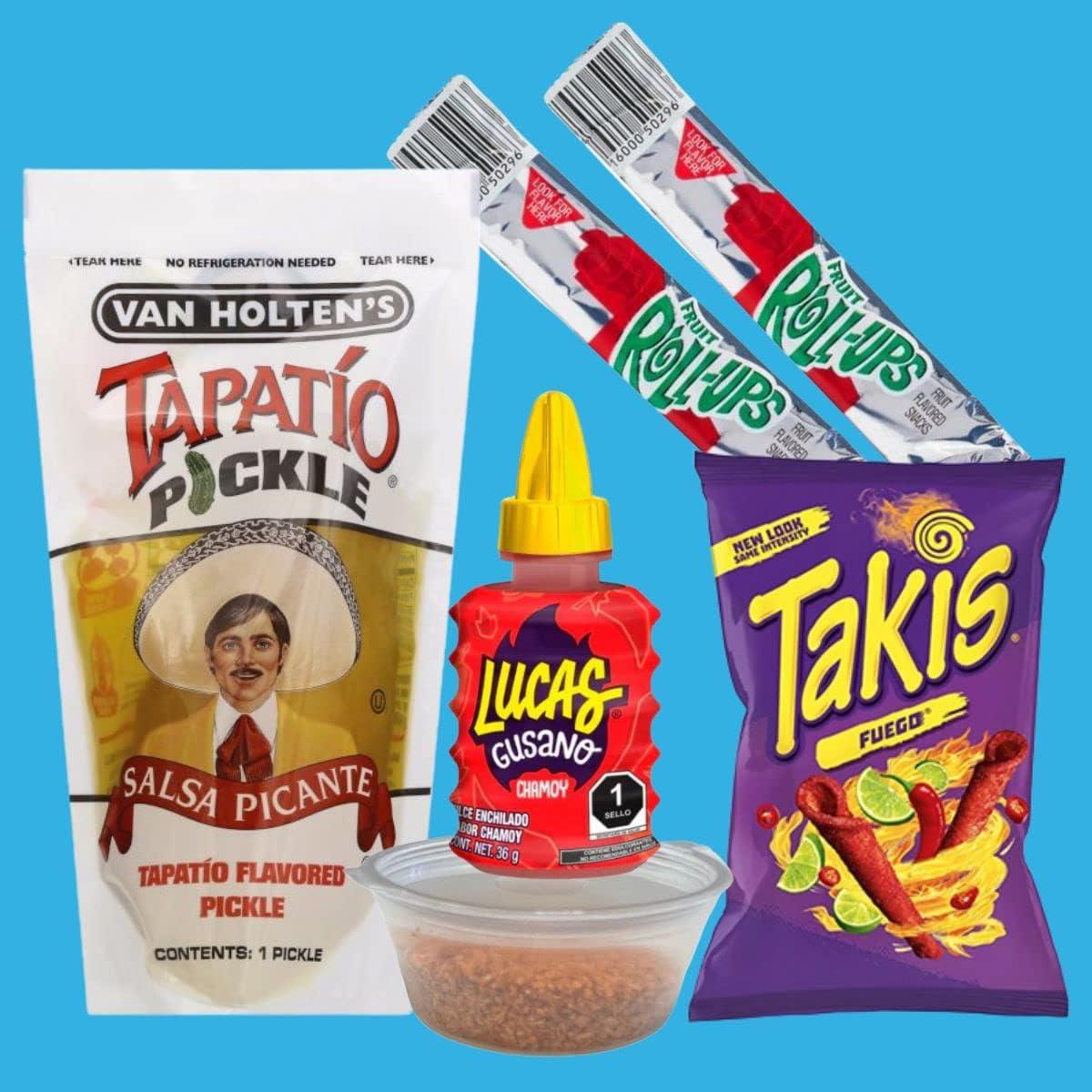 Chamoy Pickle Kit Fuego Taki's - Pickle Lucas Chamoy Fruit Roll Up ...