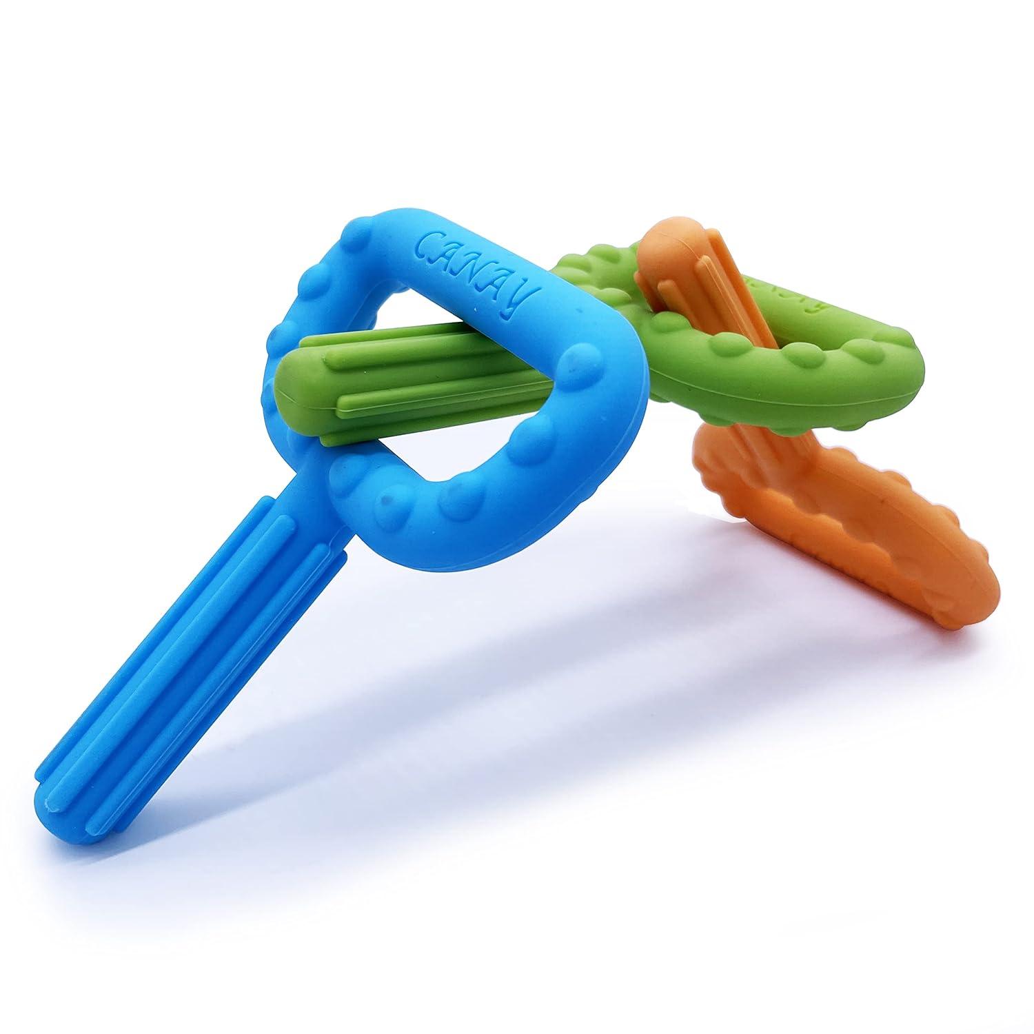 Sensory Chew Toys for Autistic Children - Silicone Teether Sticks (3 Pack)