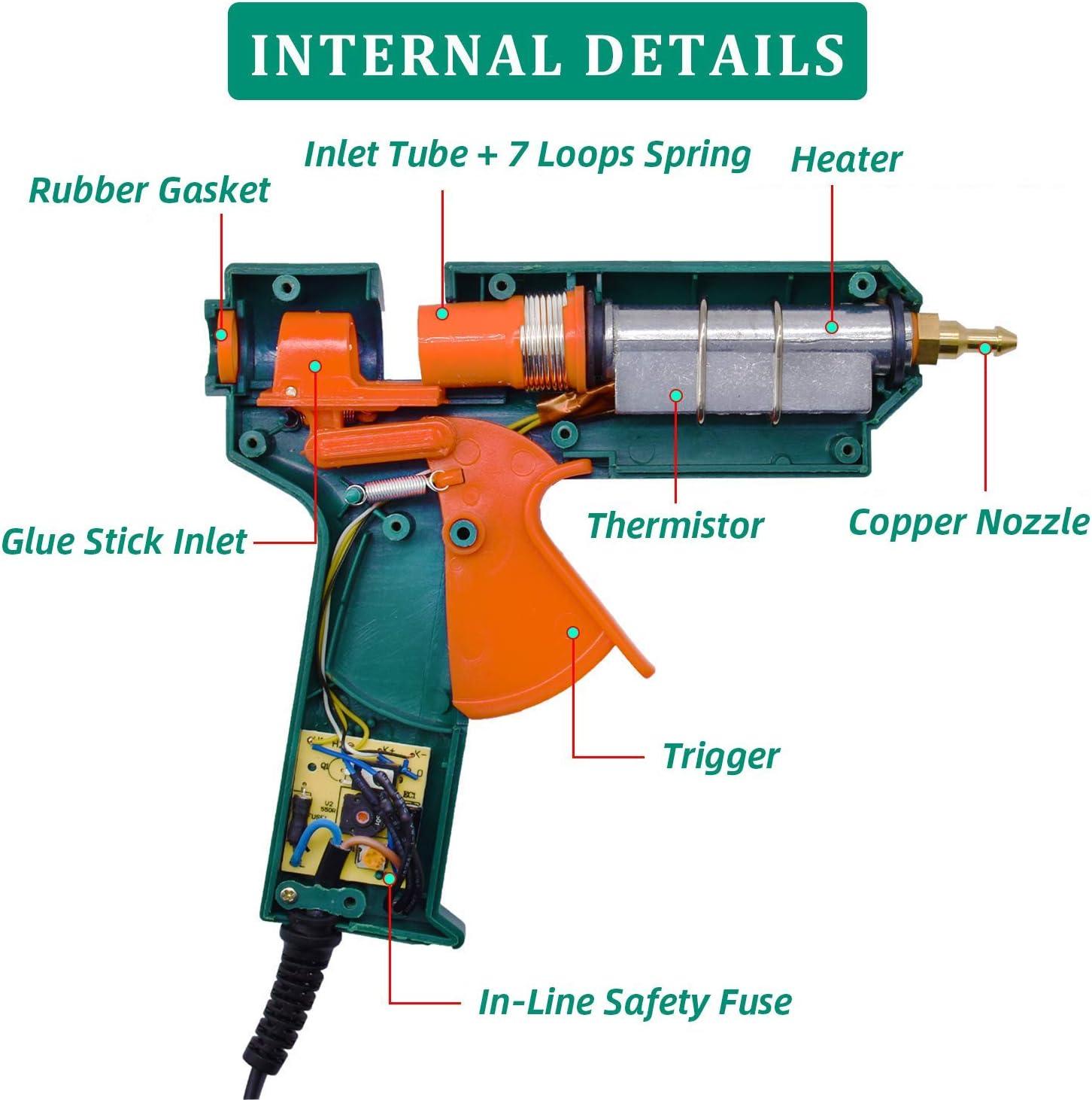 150W Full Size Hot Glue Gun with 6 Copper Nozzles - Temperature ...