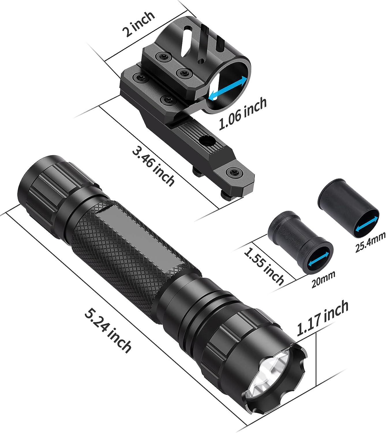 Feyachi FL14-MB Tactical Flashlight 1200 Lumen Matte Black LED Weapon ...