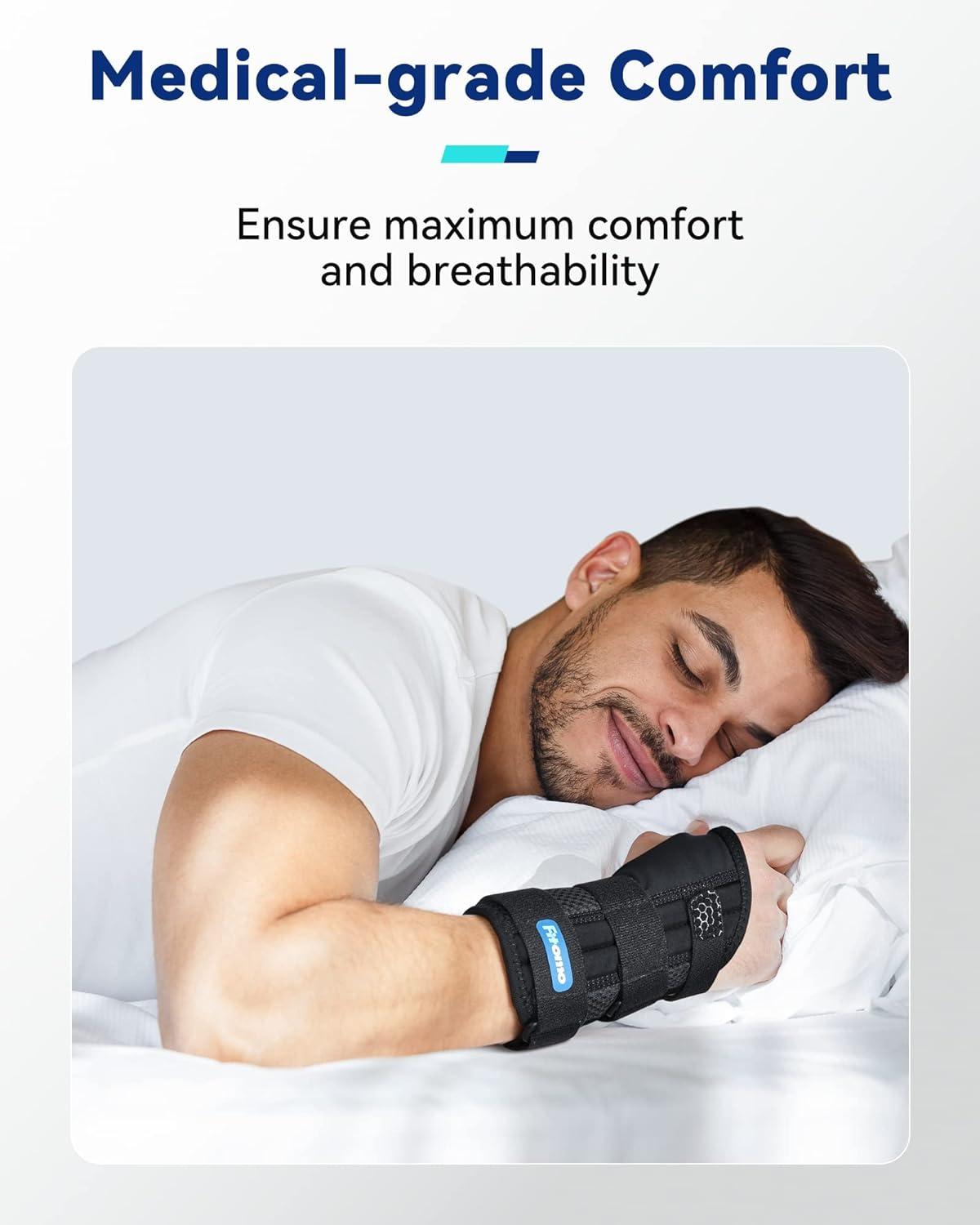 Fitomo Wrist Support with Metal Splints & Soft Thumb Opening- Right ...