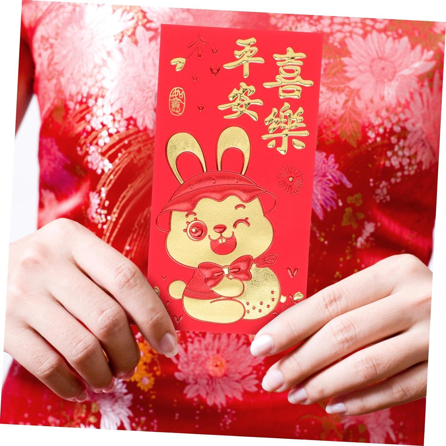 STOBOK 60pcs Rabbit New Year Red Envelope Lucky Money Packets Spring ...