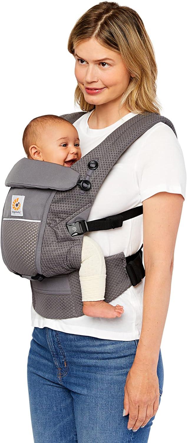Ergobaby Adapt Carrier for Newborns | 3 Positions | SoftFlex Mesh | Graphite Grey | Buy Now with ...
