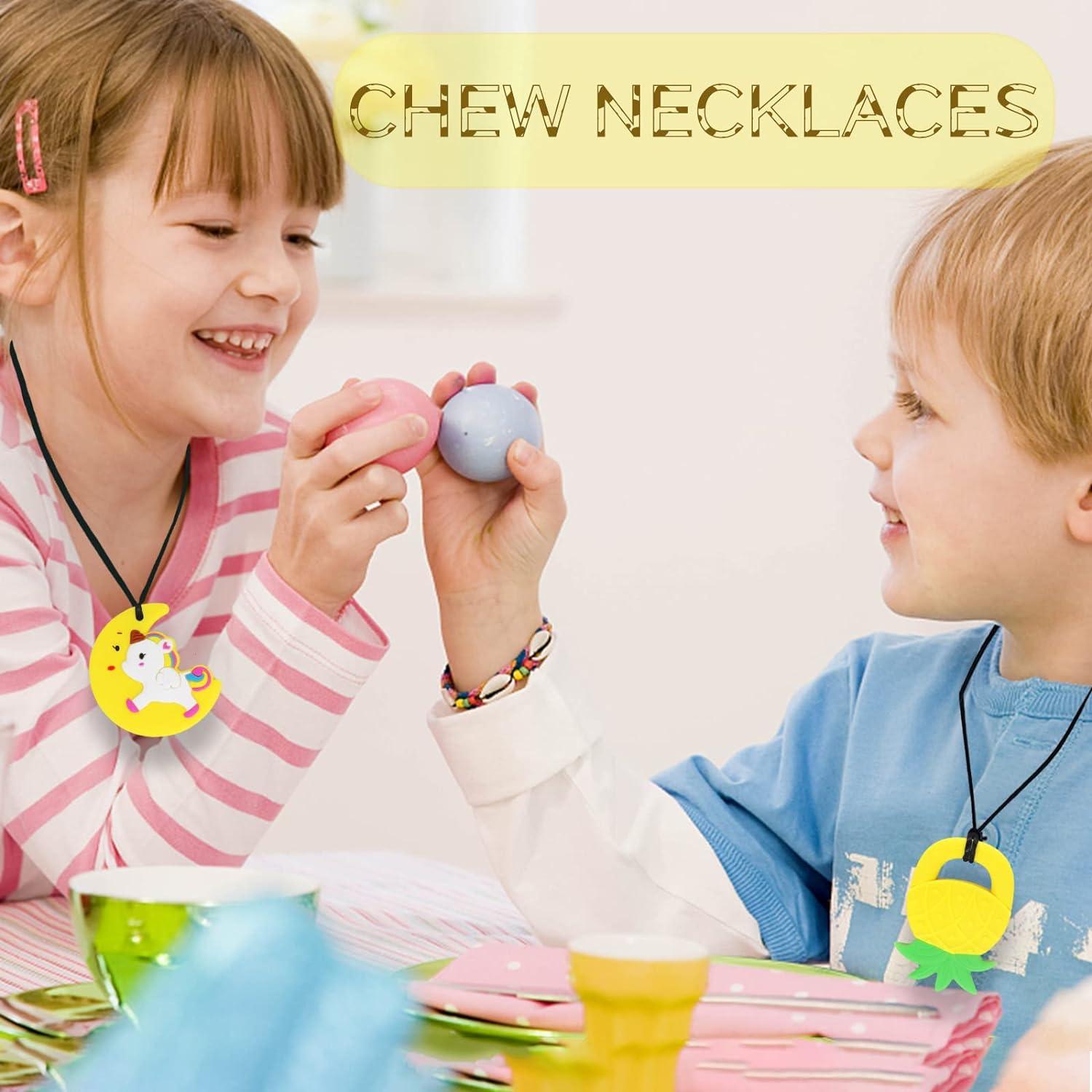 Sensory Chew Necklace for Autism, Teething, Anxiety - Yellow Silicone ...