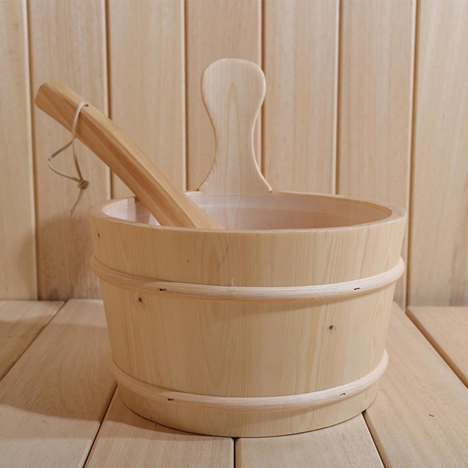 Sauna Bucket and Ladle Set - 4L Wood Sauna Barrel | Traditional Sauna ...