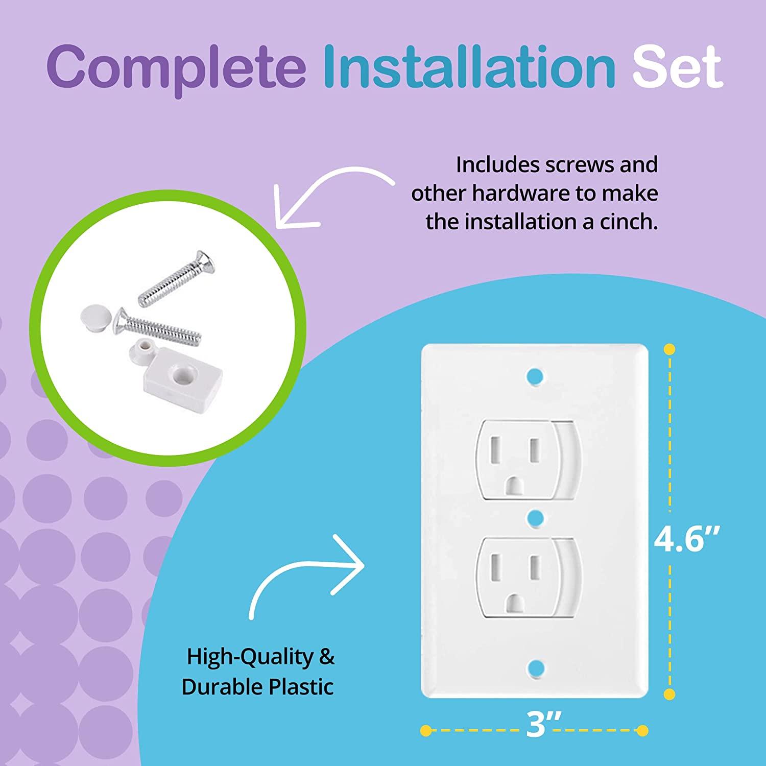 WONDERKID Self-Closing Electrical Outlet Covers - Baby Proofing - White ...