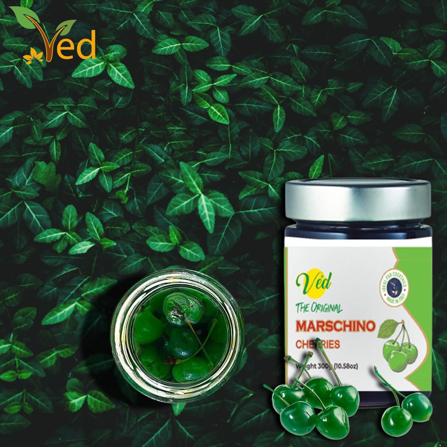 Ved Gourmet Original Green Maraschino Cherries - Vegan Italian Cocktail ...