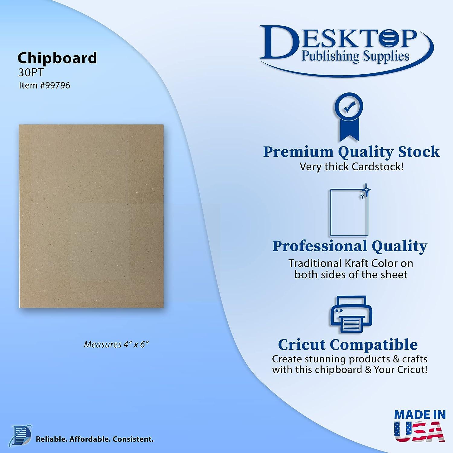 30pt 4" x 6" Brown Kraft Cardboard Chipboard (100 Pieces)