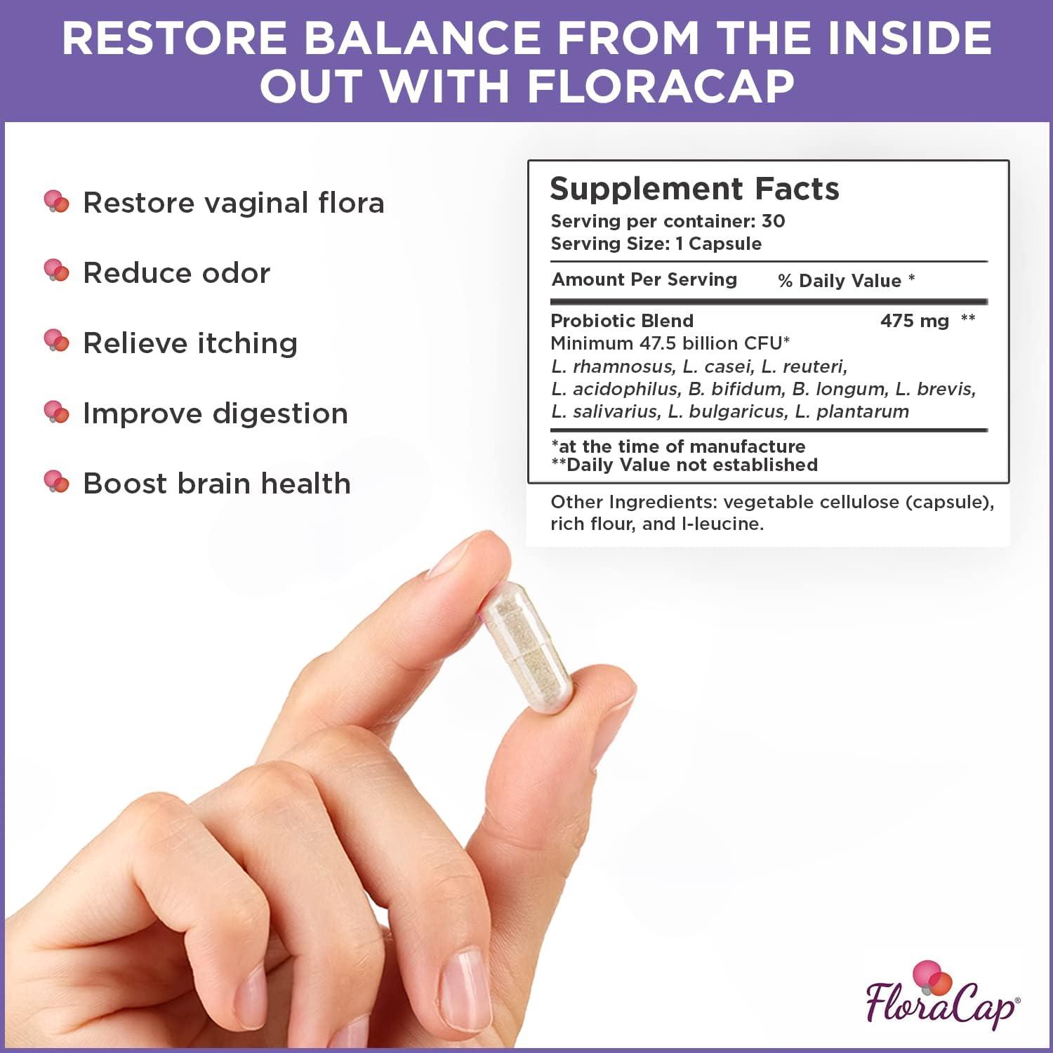 BoriCap Suppositories Applicator & FloraCap Probiotic Bundle - 30 Caps ...