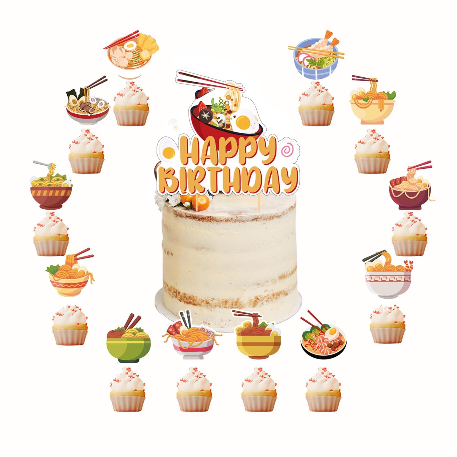 25 Pcs Ramen Cake Decorations Ramen Noodles Cake Topper Cupcake Toppers ...
