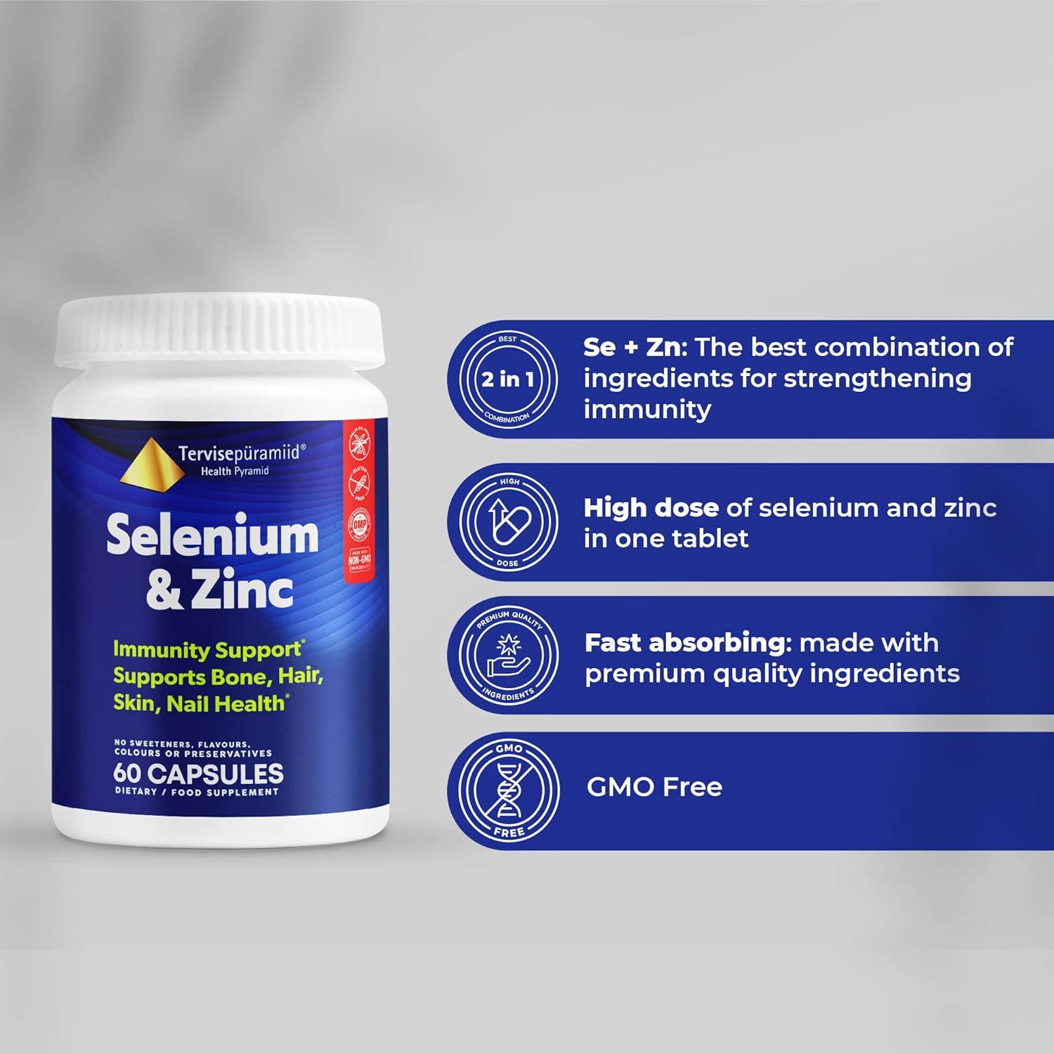 Health Pyramid Selenium & Zinc Supplement for Nail Growth, Bone, Skin ...