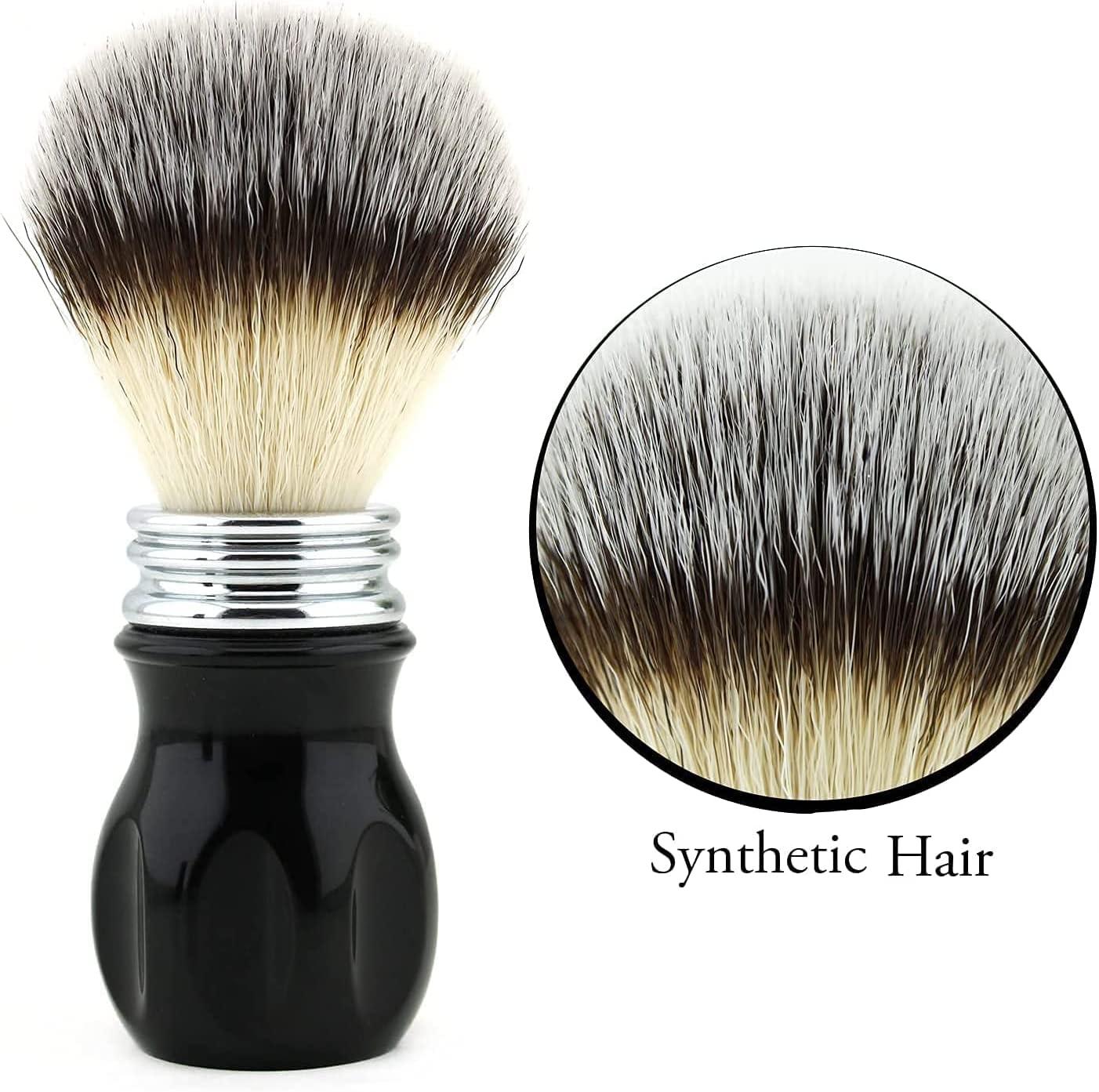 Buy Synthetic Hair Shaving Brush for Men | Ergonomic Wooden Handle ...
