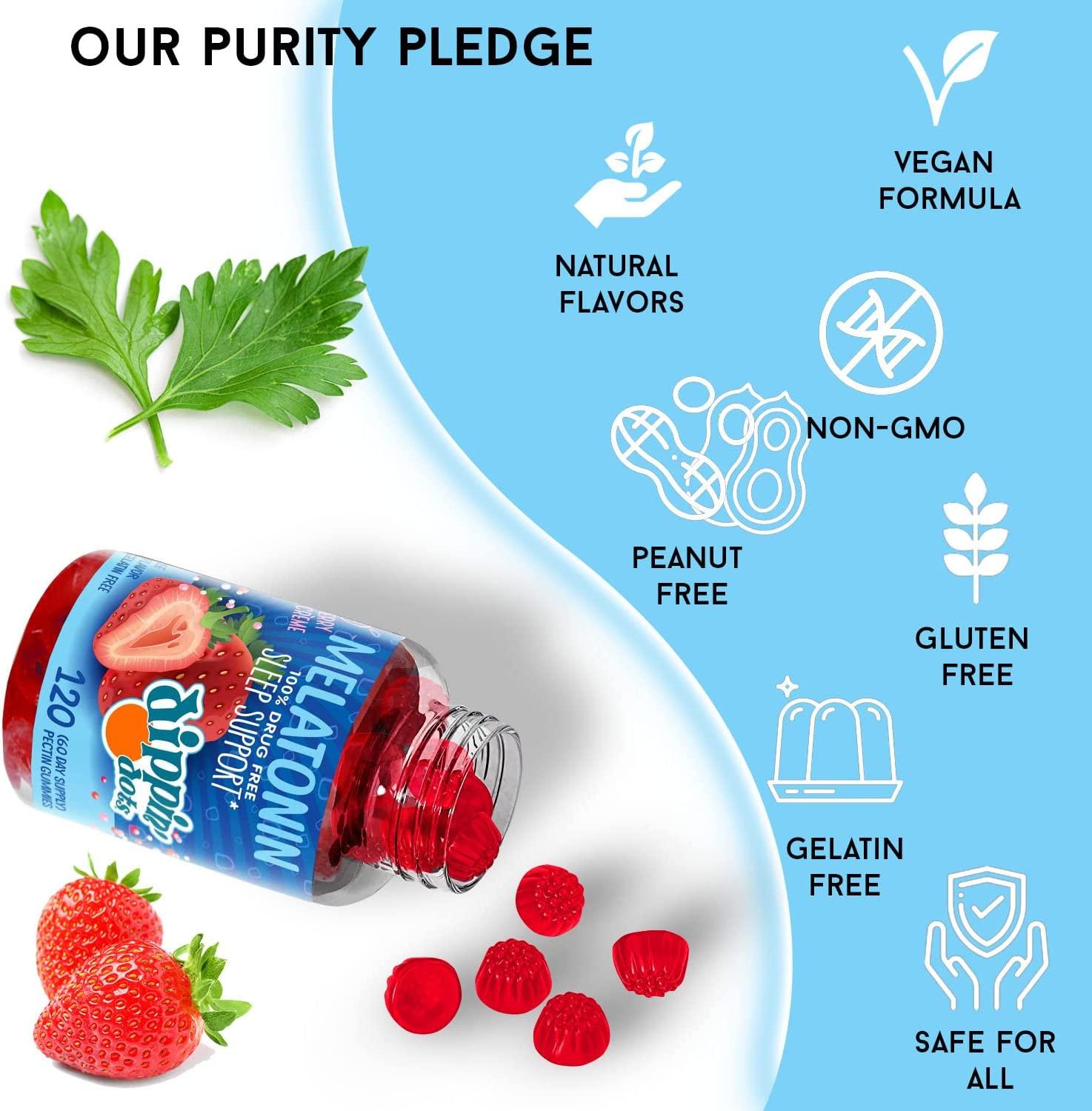 Dippin' Dots Melatonin Sleep Support Gummies - Strawberry Sunset Creme ...