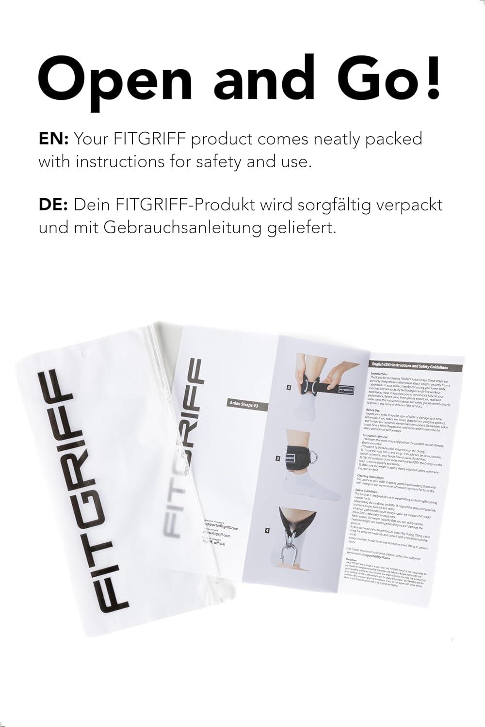 Fitgriff Foot Straps V3 - Premium Cable Pull Ankle Straps for Men ...