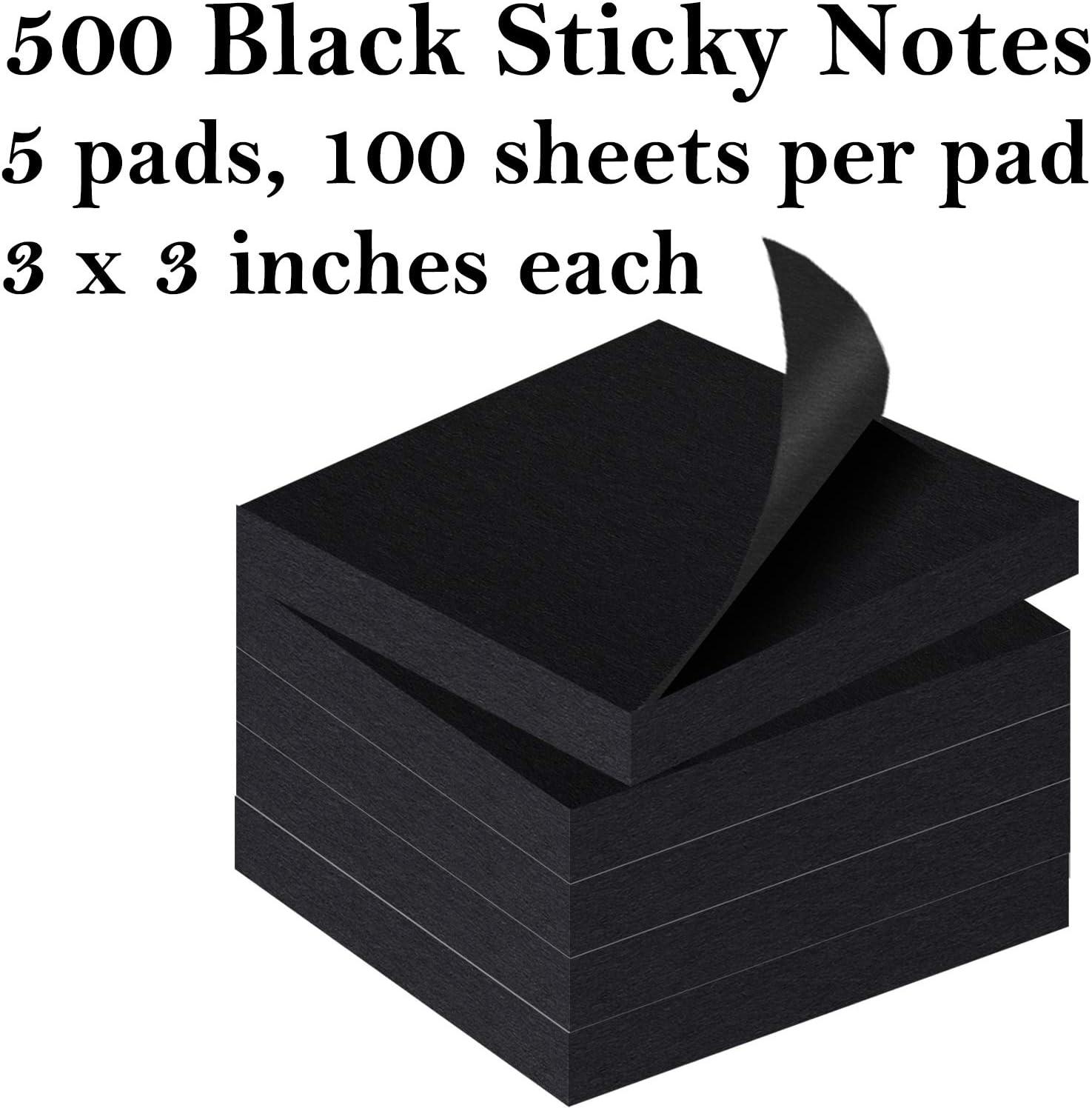 Black Sticky Notes & Gel Pens Set for Black Paper | 12 Metallic Pens ...