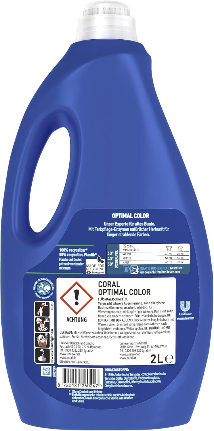 Coral Color Liquid Detergent - Optimal Color Care for Radiant Clothes ...