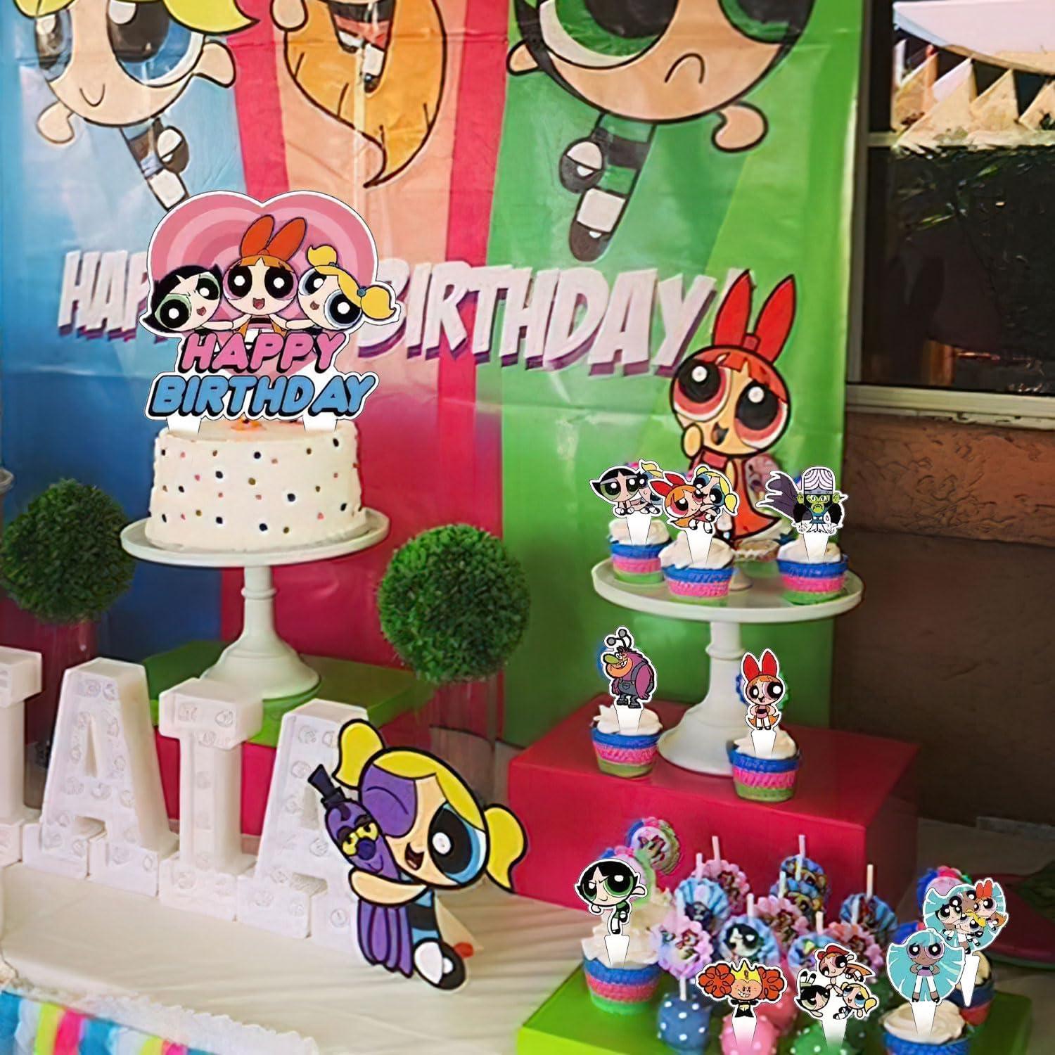 37Pcs Powerpuff Girls Party Cake&Cupcake Toppers for Birthday Party ...