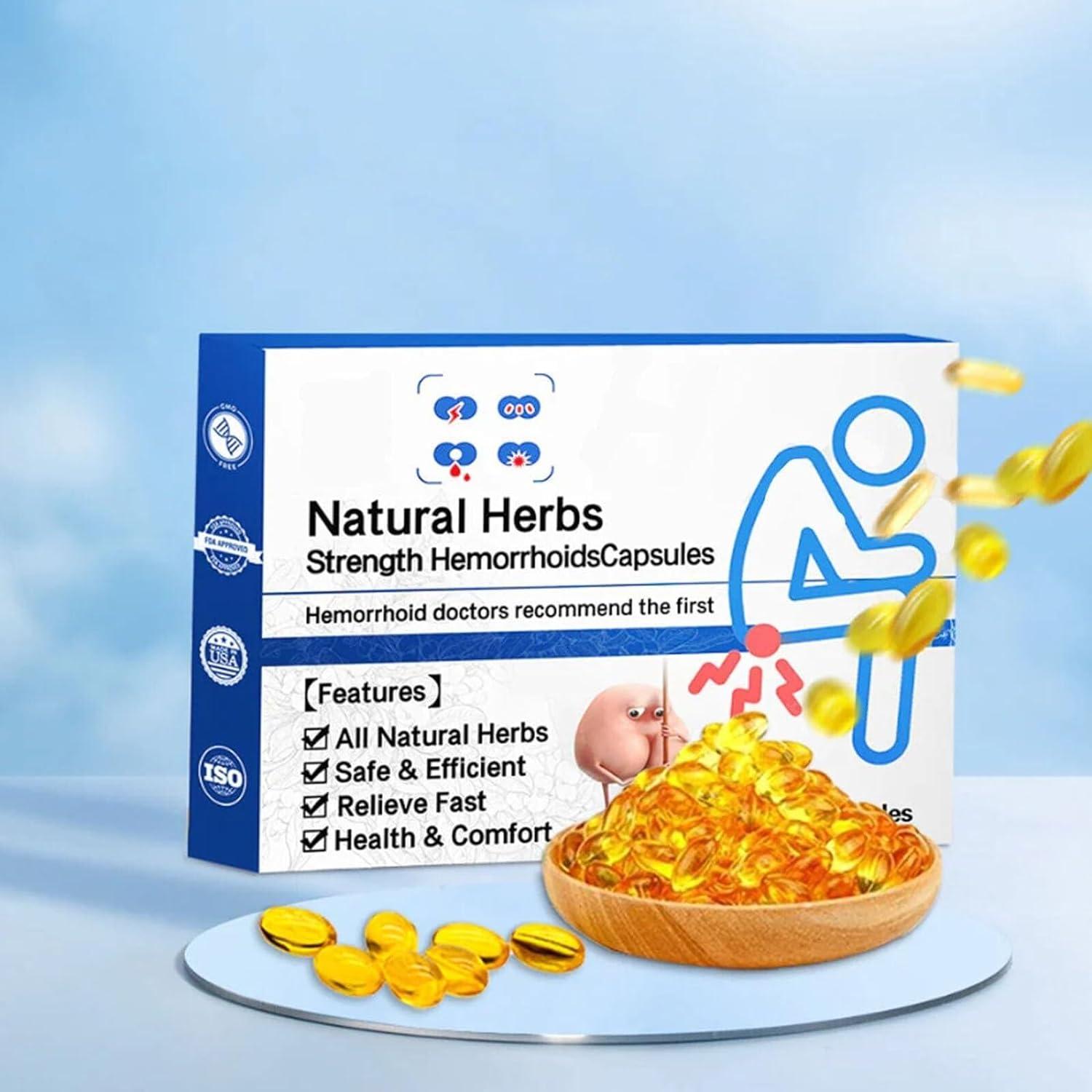 Hemorrhoid Relief Capsules Natural Herbal Strength 7pc Box