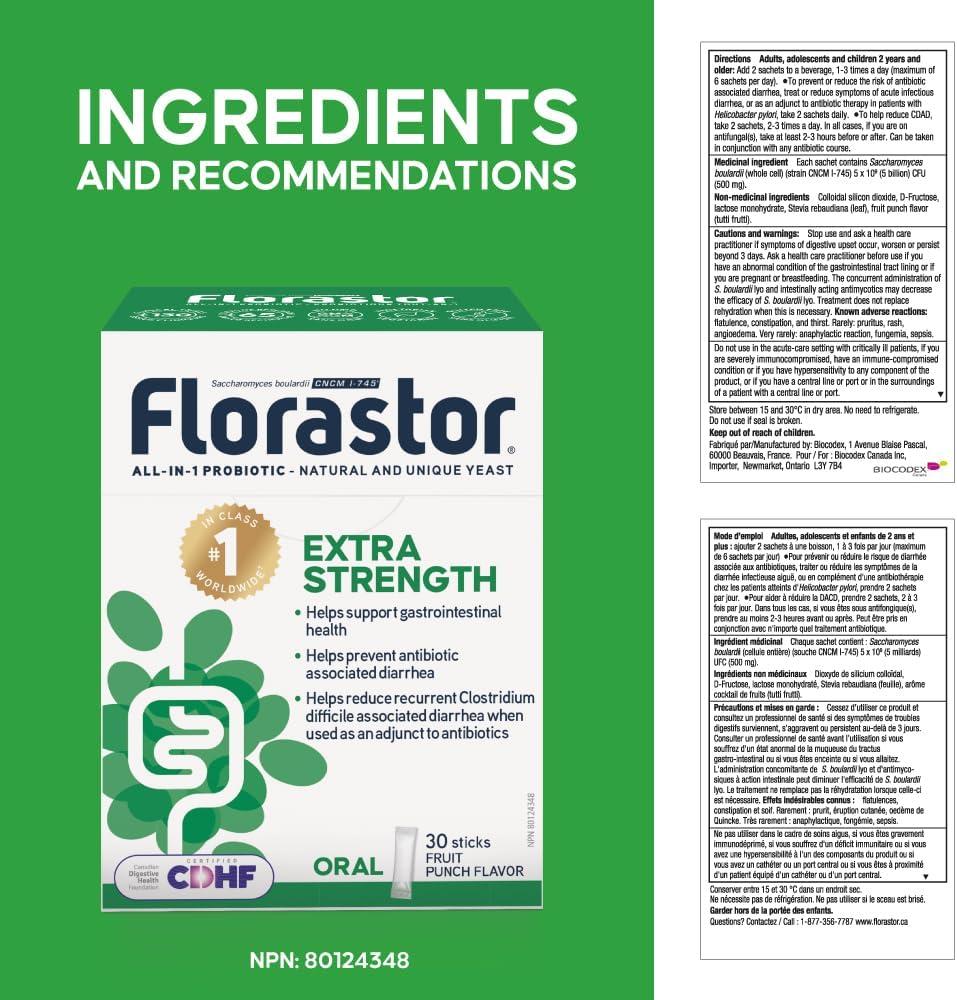 Florastor Extra Strength - Saccharomyces Boulardii CNCM I-745 - Daily ...