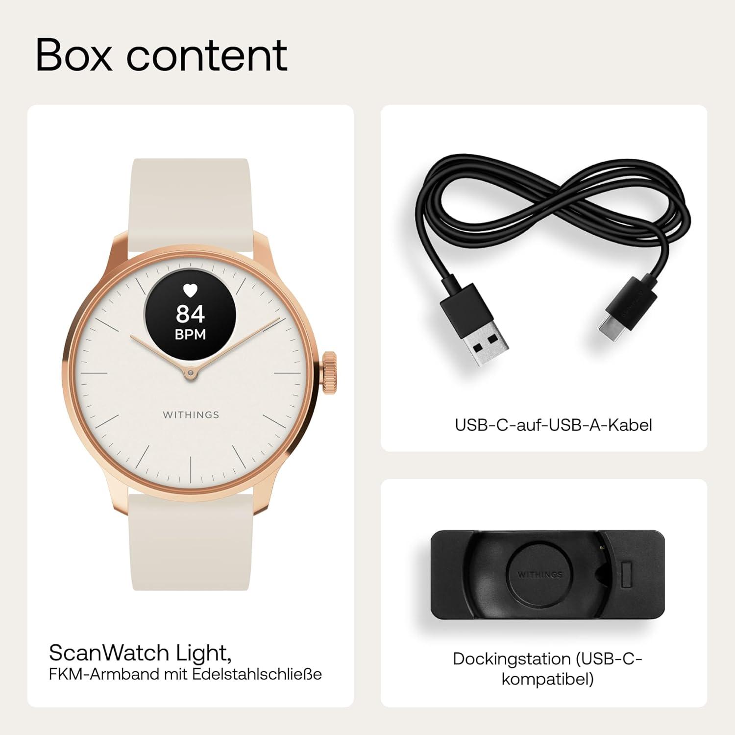 Withings Scanwatch Light - Hybrid Smartwatch with Heart Monitoring ...