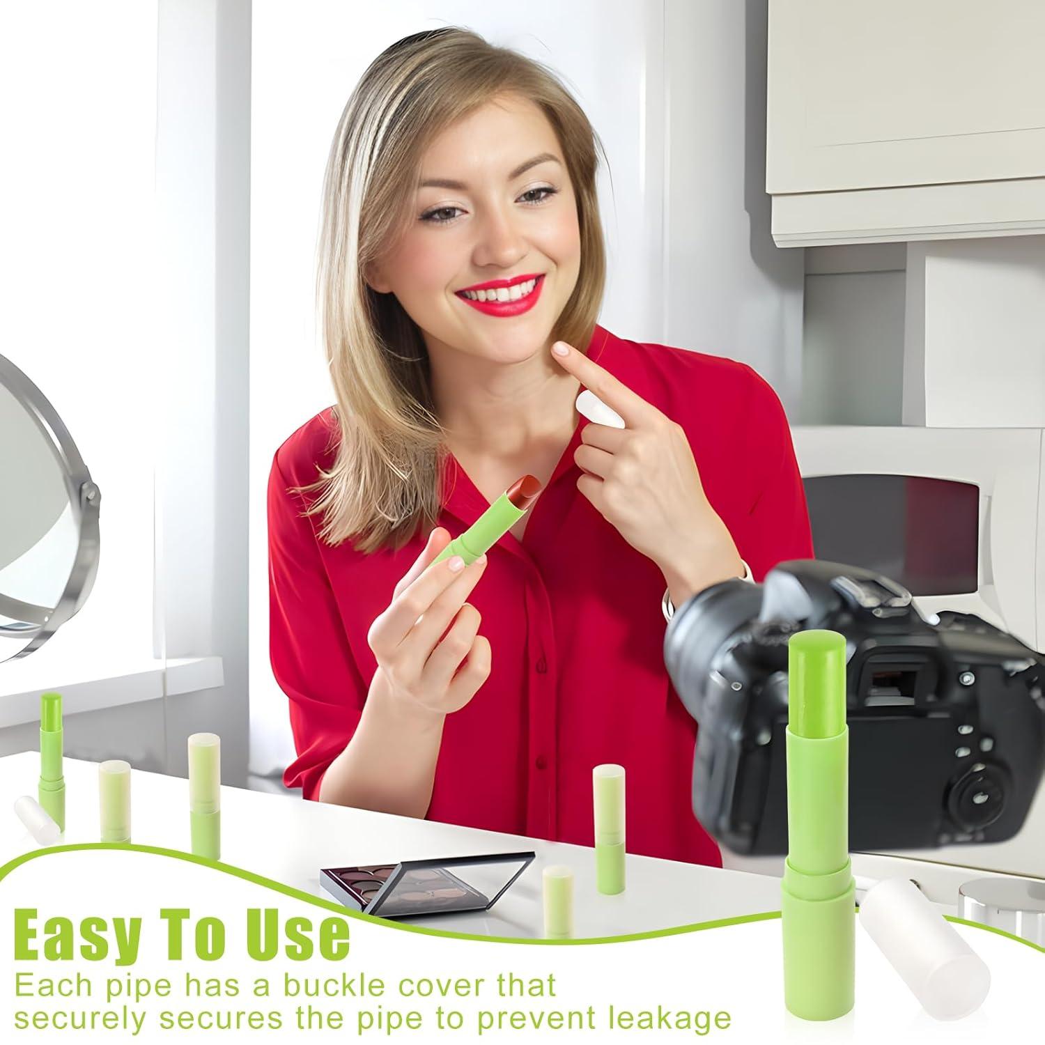 10-Pack Green Lipstick Case Containers | Empty Lip Balm Tubes for DIY ...