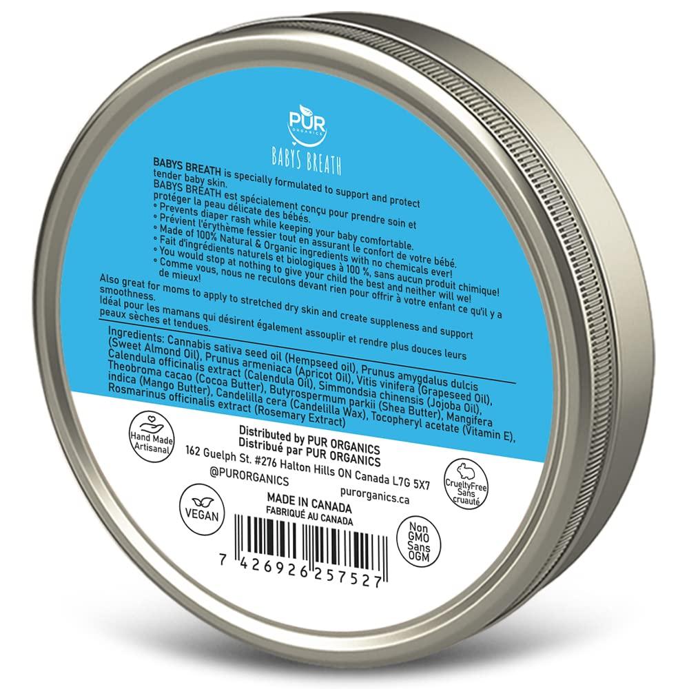 PUR Organics Baby's Breath Diaper Balm 100% Natural Vegan Organic with ...