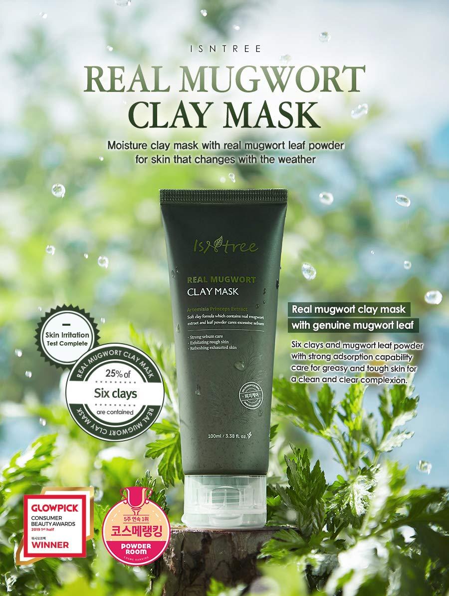 Isntree Real Mugwort Clay Mask - Soothing Hydrating & Detoxifying Face ...