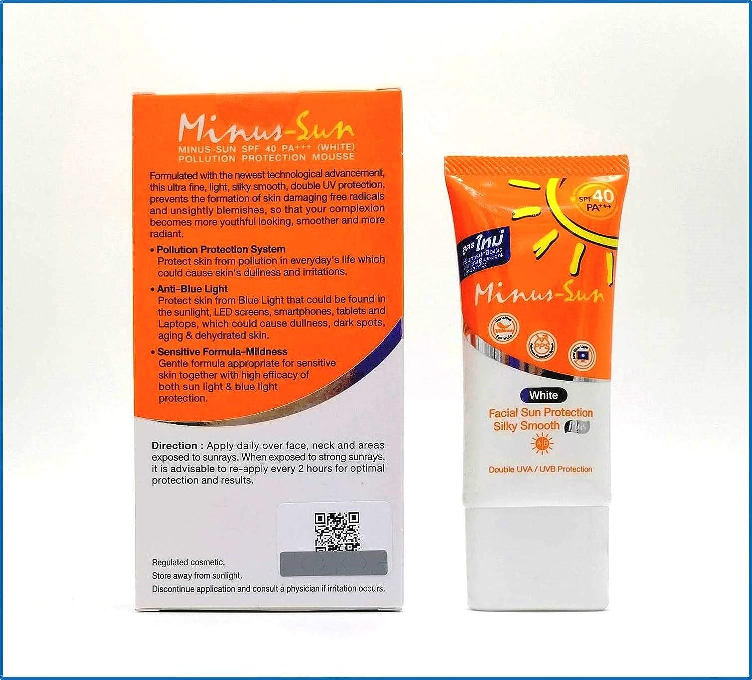 Minus (Sol) Sun SPF40 PA+++ White - 1oz | Broad Spectrum UVA/UVB Protection | Buy Now with ...